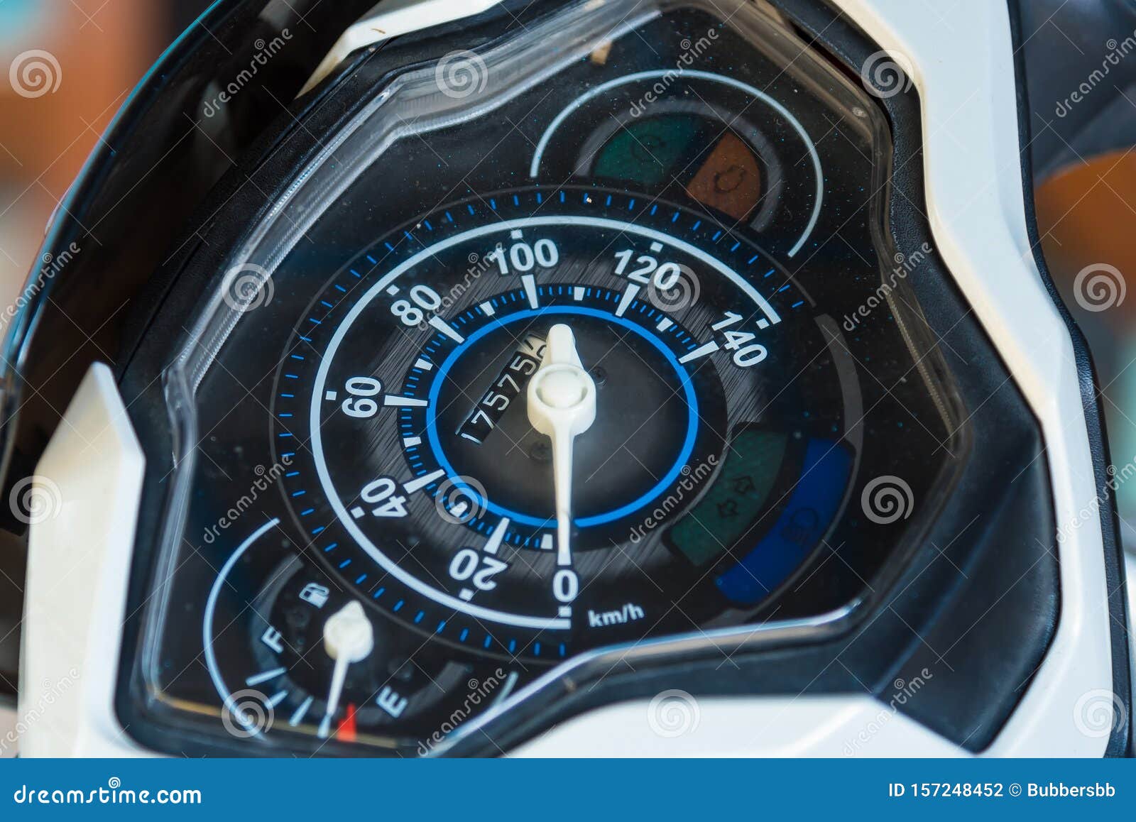 Motorcycle Control Panel with Speedometer and Fuel Gauge Stock Photo ...