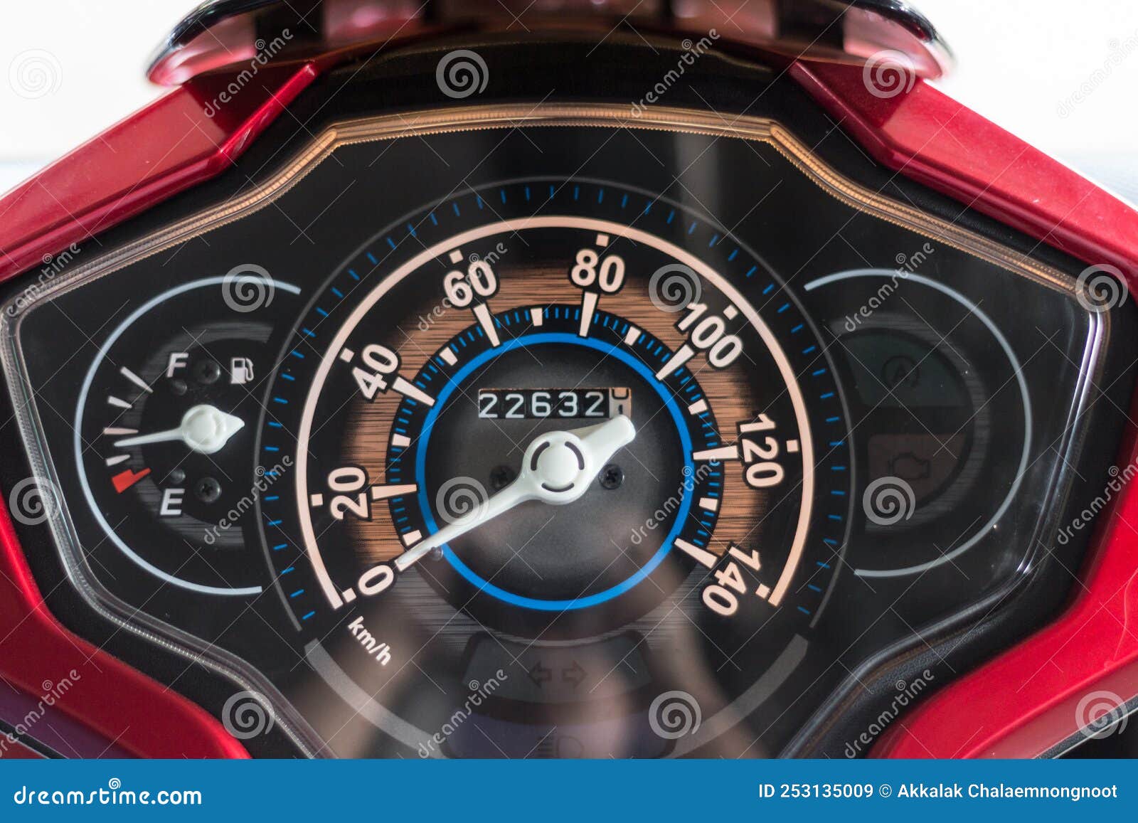 Motorcycle Control Panel with Speedometer and Fuel Gauge Stock Image ...