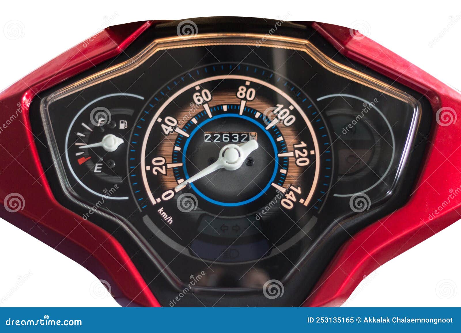 Motorcycle Control Panel with Speedometer and Fuel Gauge Stock Image ...