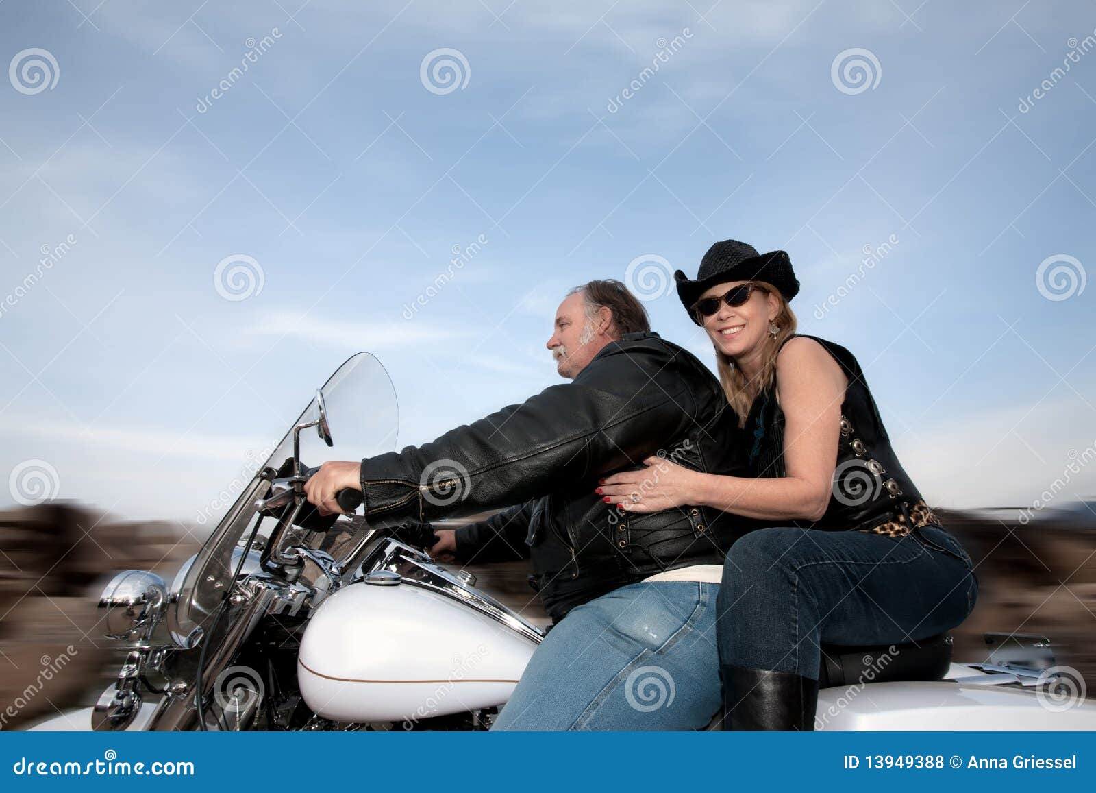 Motorcycle couple stock photo. Image of married, motorcycle - 13949388
