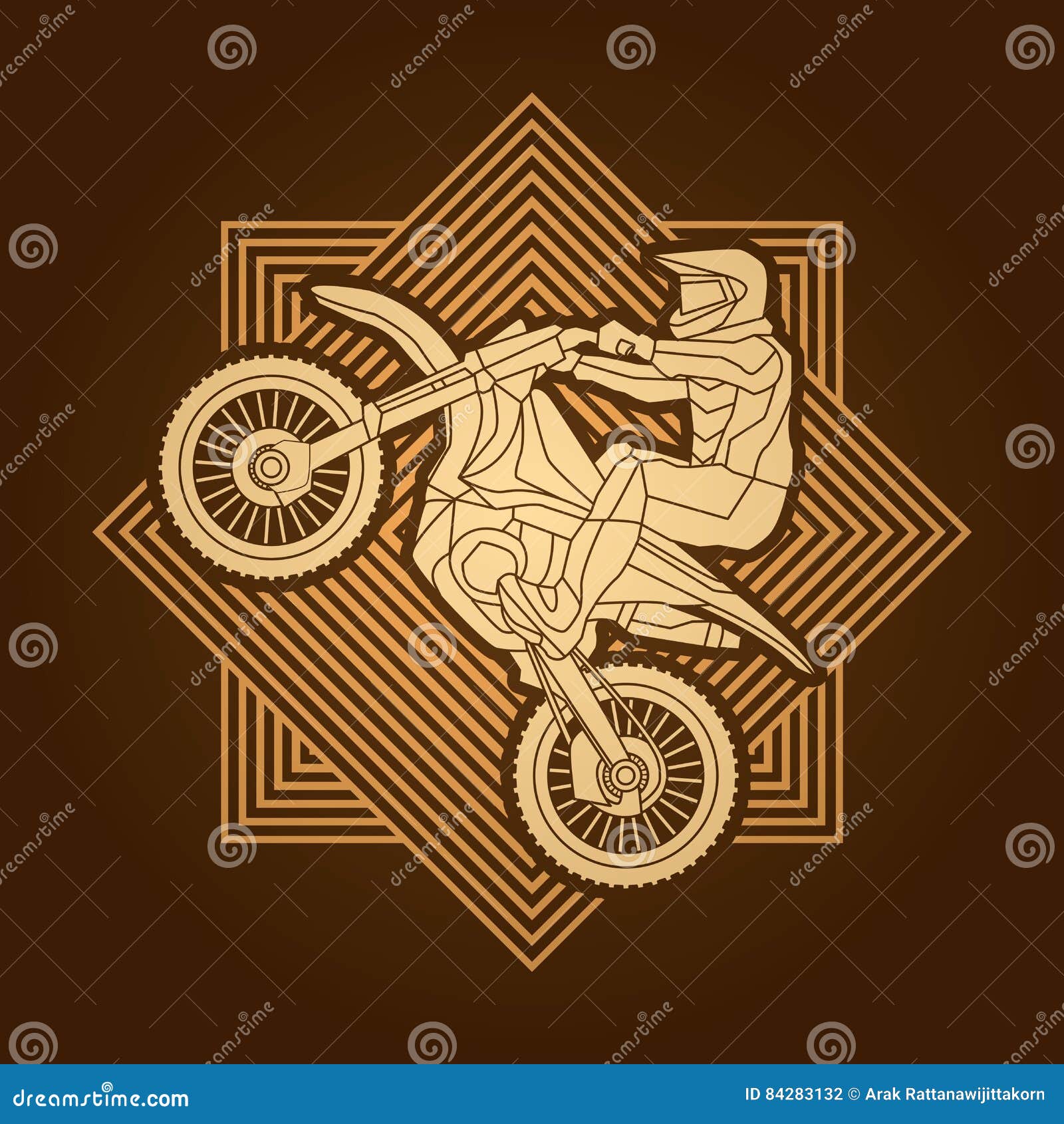 Motorcycle Cross Jumping Graphic Stock Vector - Illustration of ...