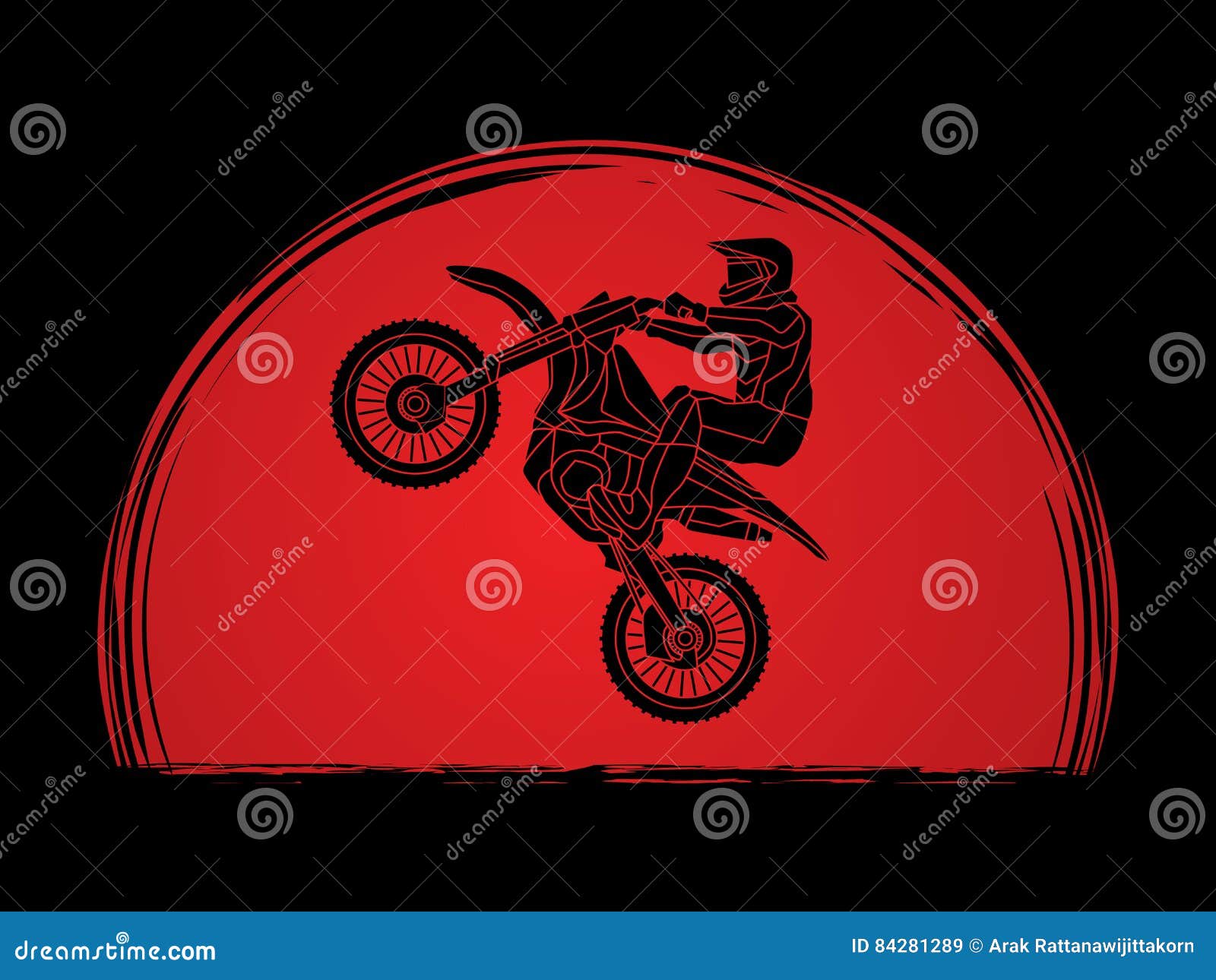 Motorcycle Cross Jumping Graphic Stock Vector - Illustration of ...