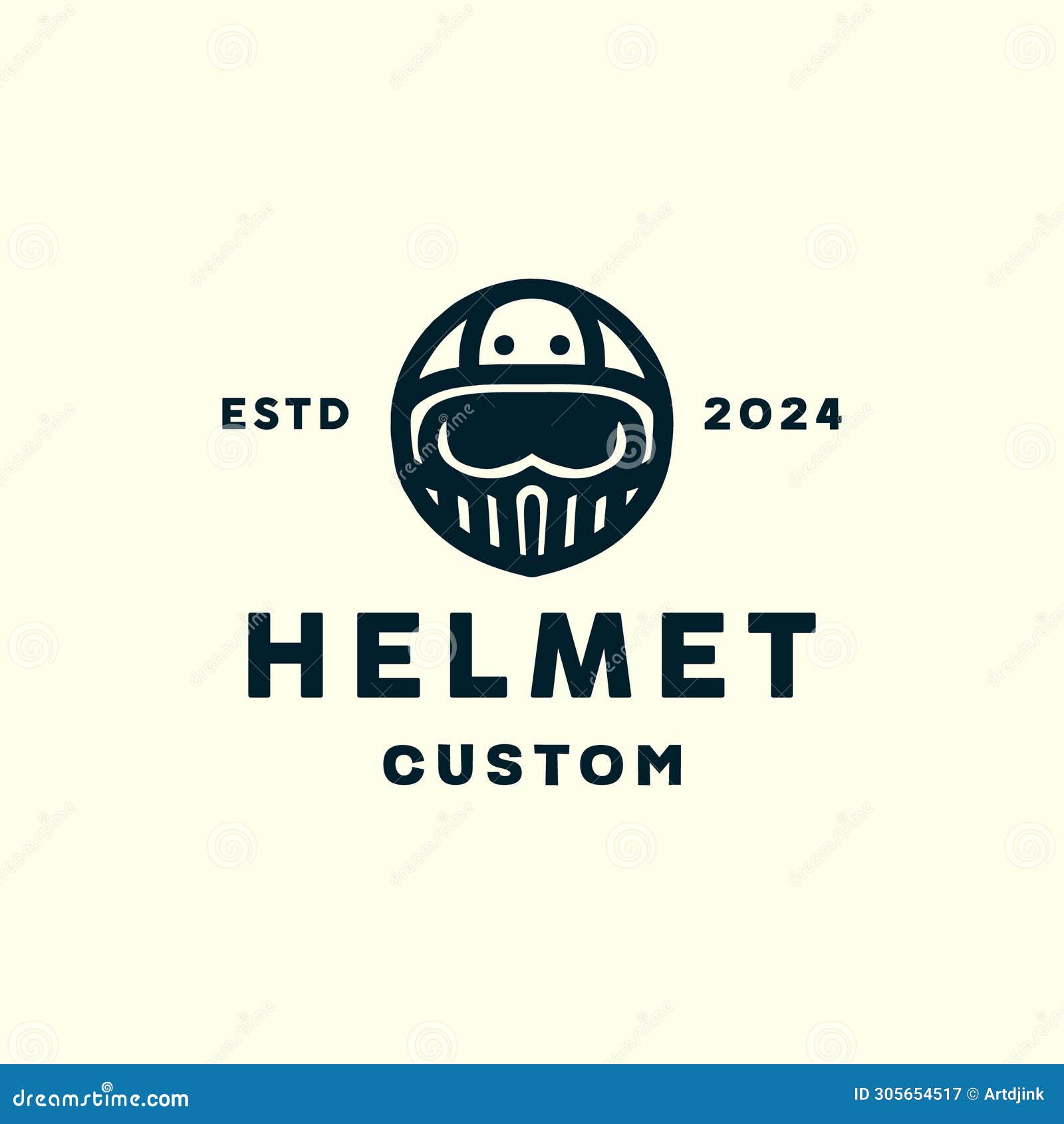Motorcycle Custom Helmet Vector Logo Design Illustration Stock Vector ...