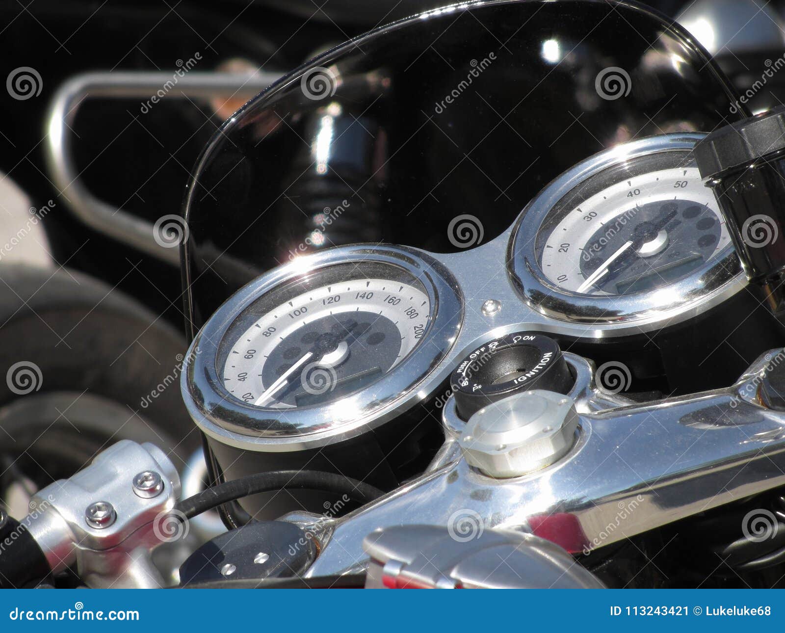 Motorcycle Dash Display Instruments with Speedometer and Tachometer ...