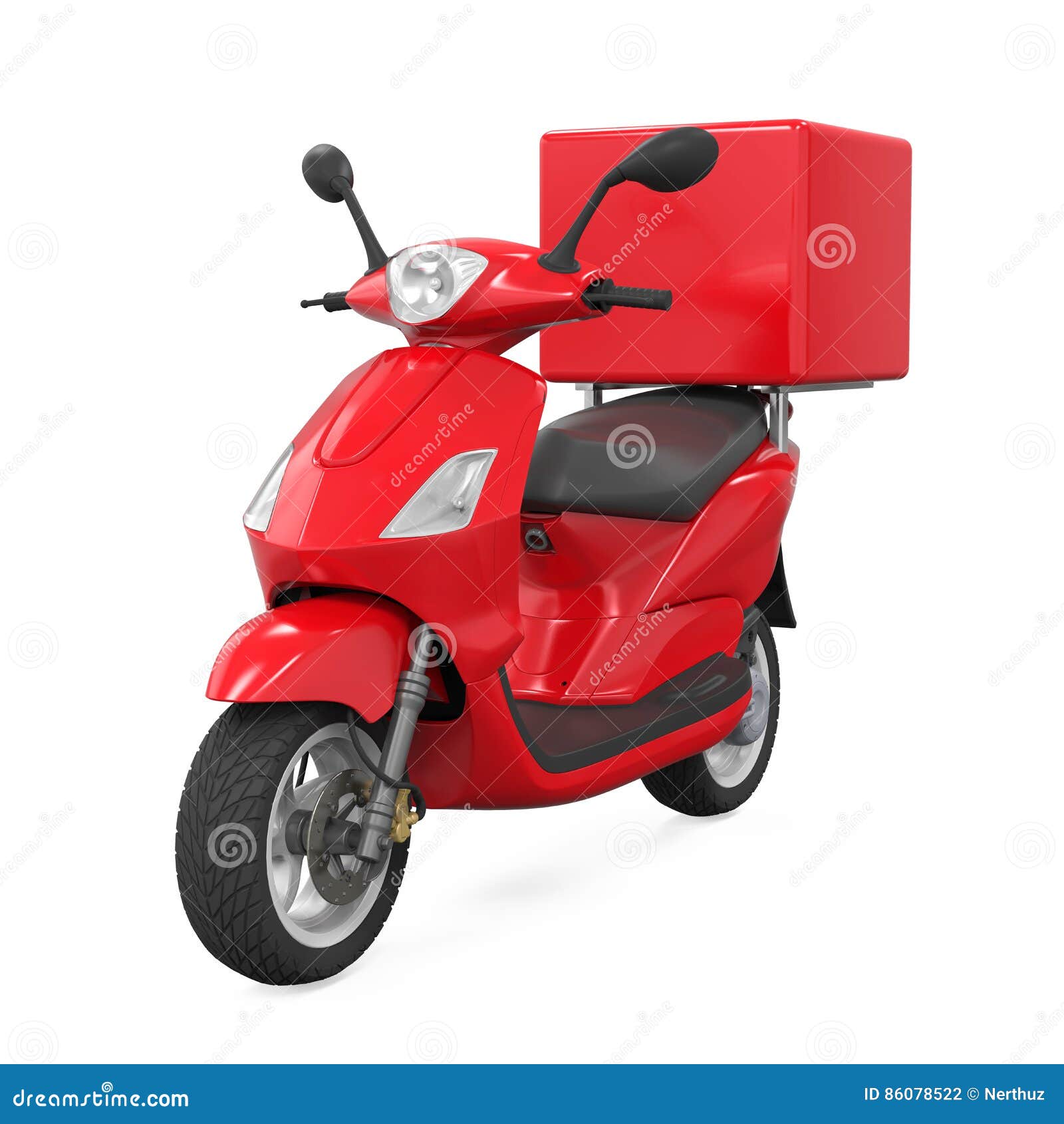 Motorcycle Delivery Service, Man Courier Riding Scooter With Box Parcel ...