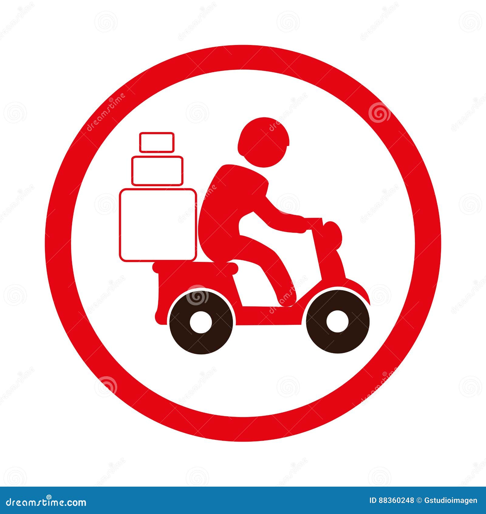 Motorcycle Delivery Service Icon Stock Vector - Illustration of fast ...