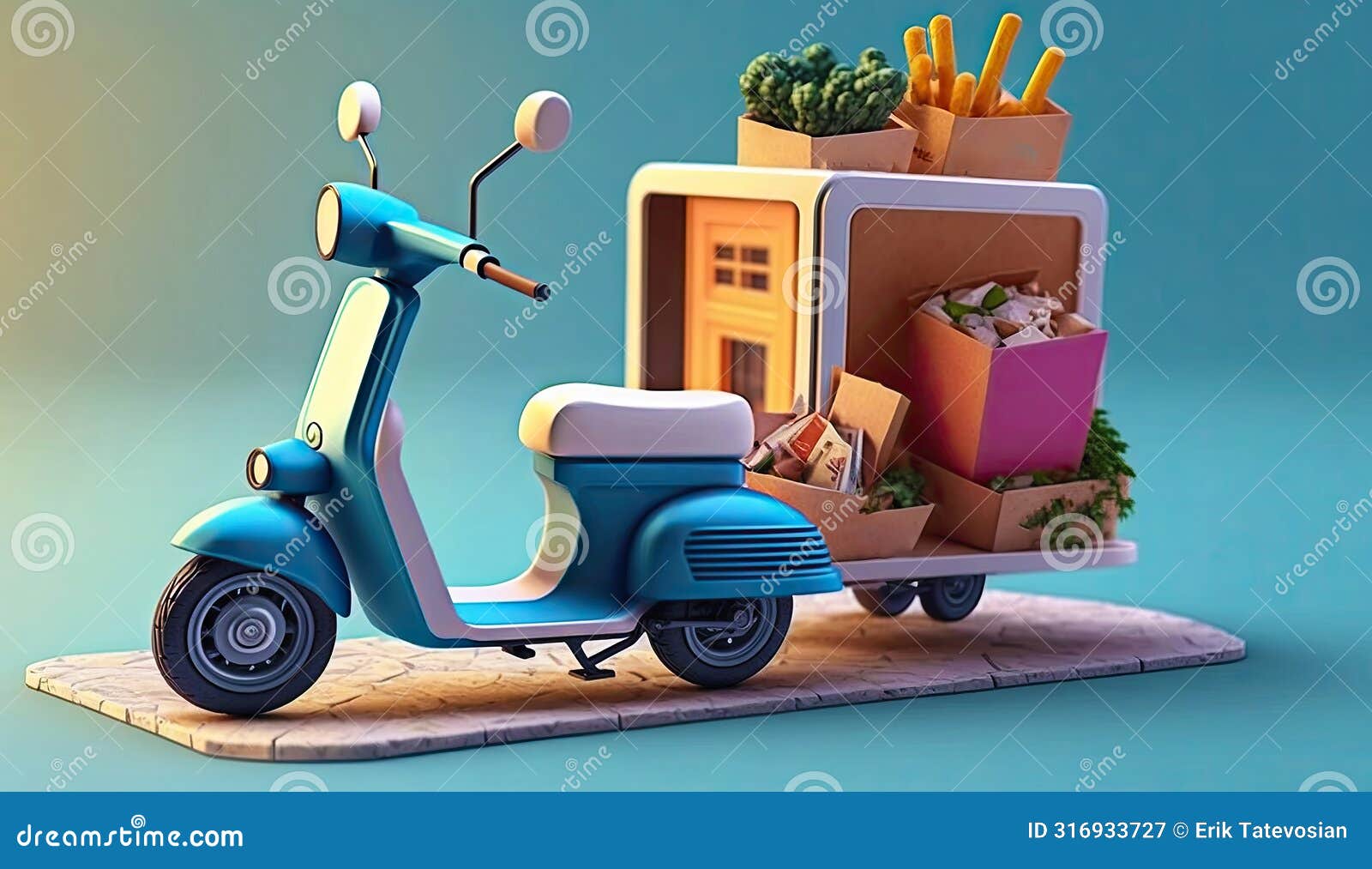 Motorcycle Delivery Service. Stock Image - Image of delivery, express ...