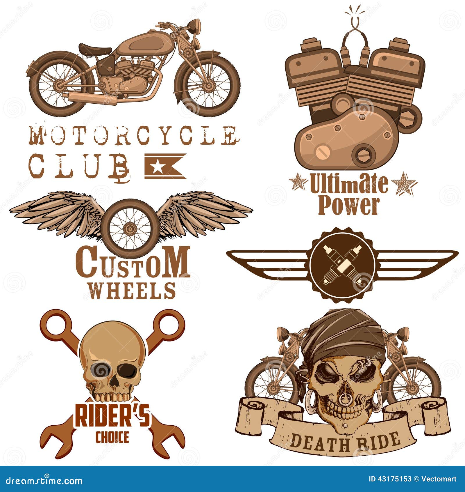 Motorcycle Design Element stock vector. Illustration of editable - 43175153