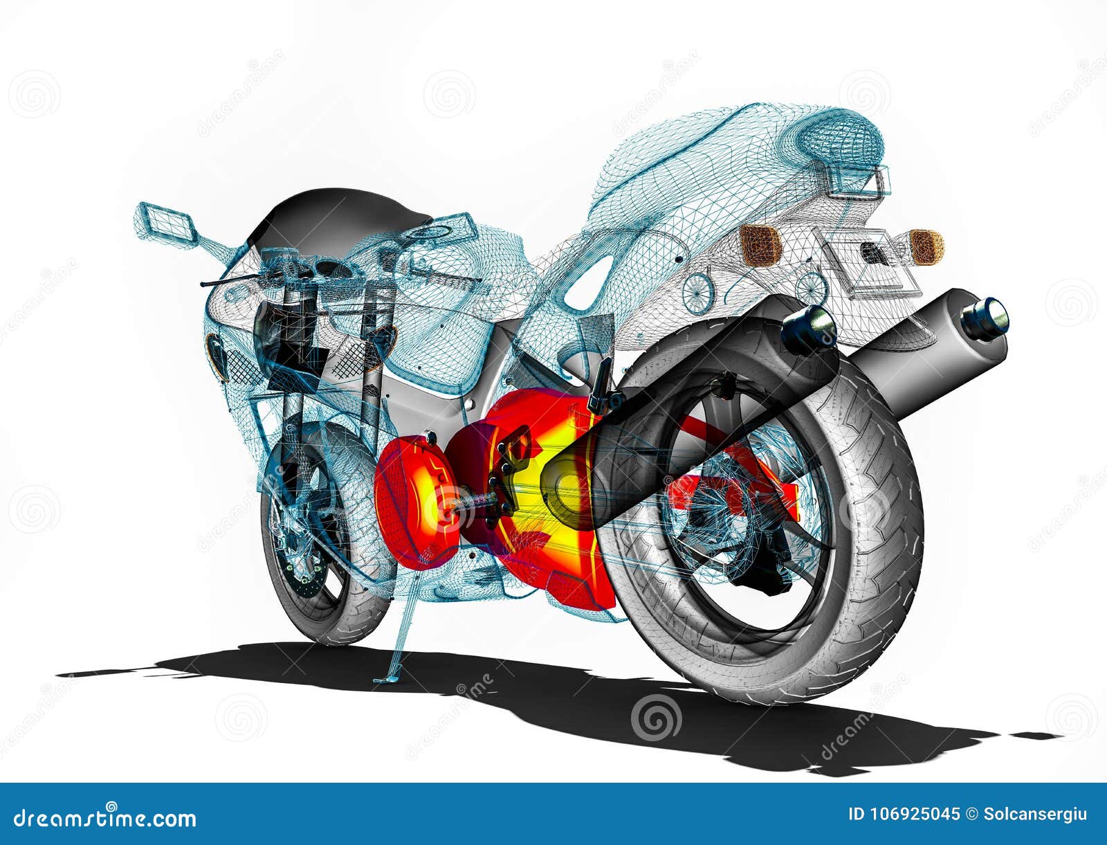 Motorcycle Development on Computers Softwares Stock Illustration ...