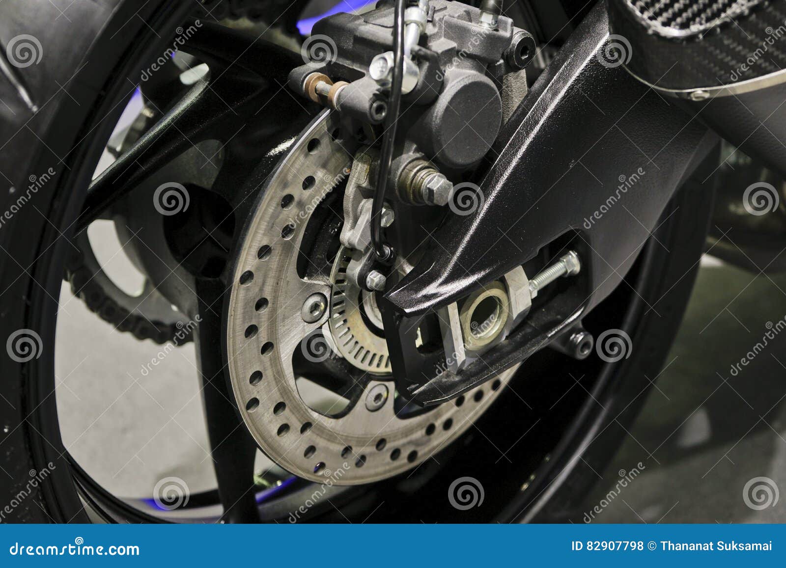 Motorcycle disc brake. stock photo. Image of disc, technology - 82907798