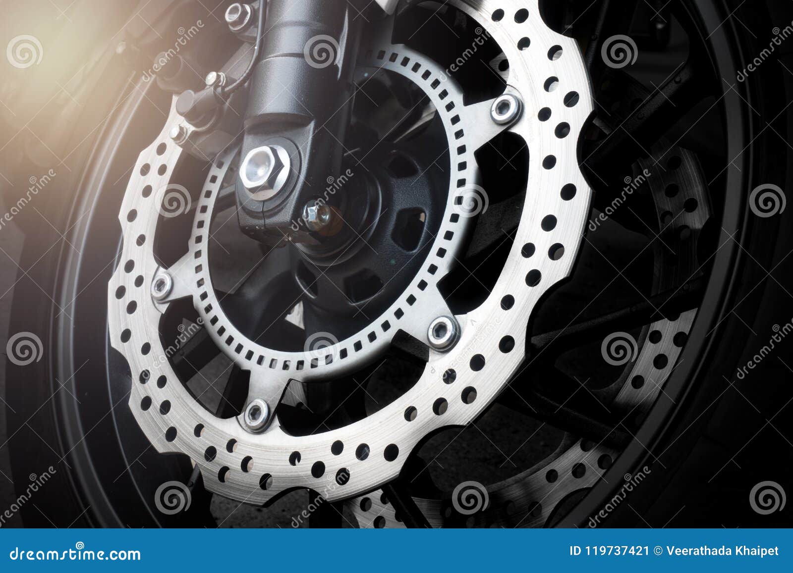 Motorcycle Disk Brake with ABS System Stock Image - Image of safety ...