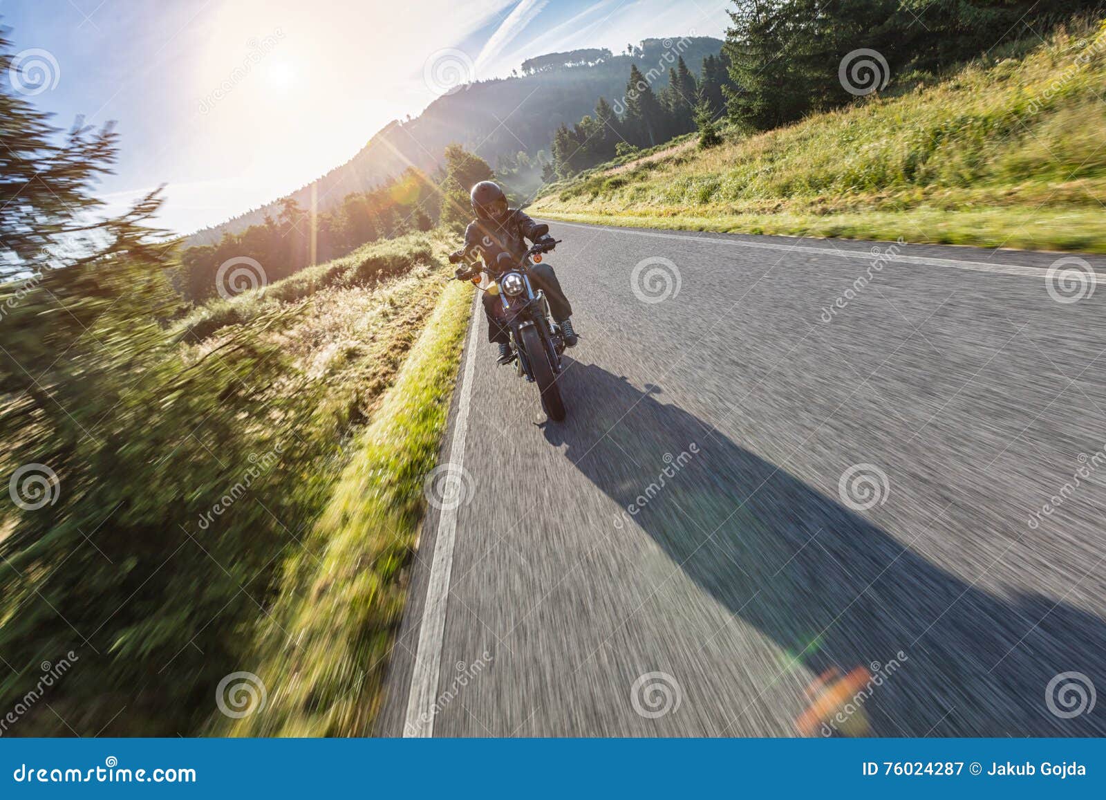 Motorcycle Driver Riding on Motorway Stock Image - Image of power, iron ...