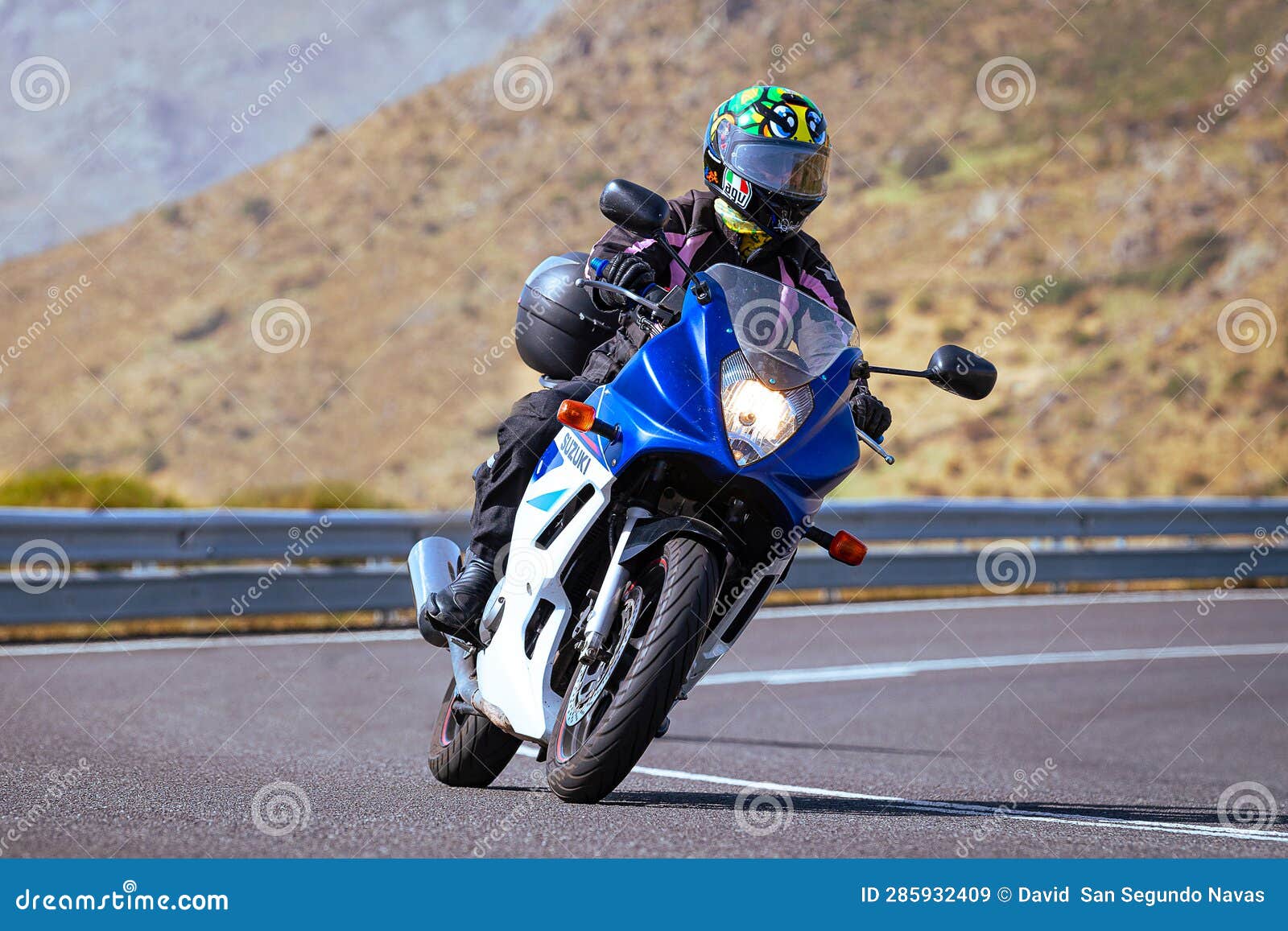 Motorcycle Driver Taking a Curve Editorial Stock Image - Image of ...