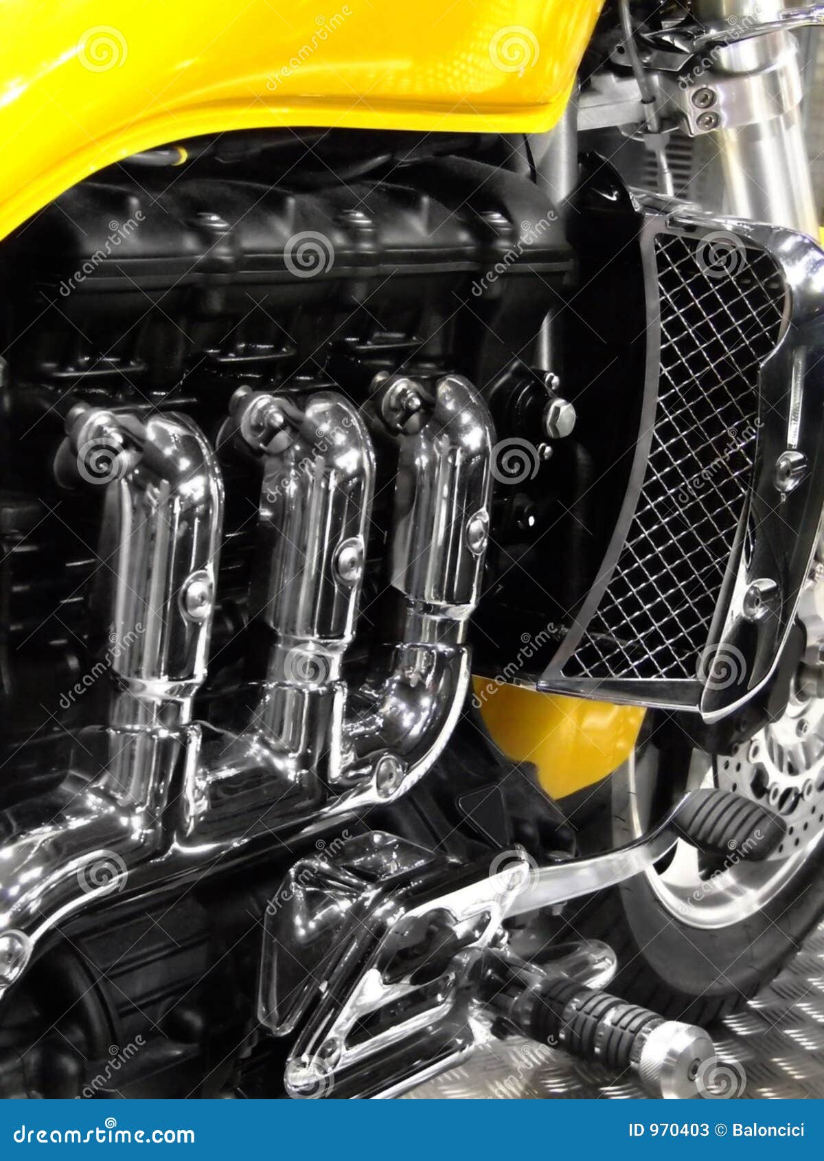 Motorcycle engine stock image. Image of motorcycle, yellow - 970403