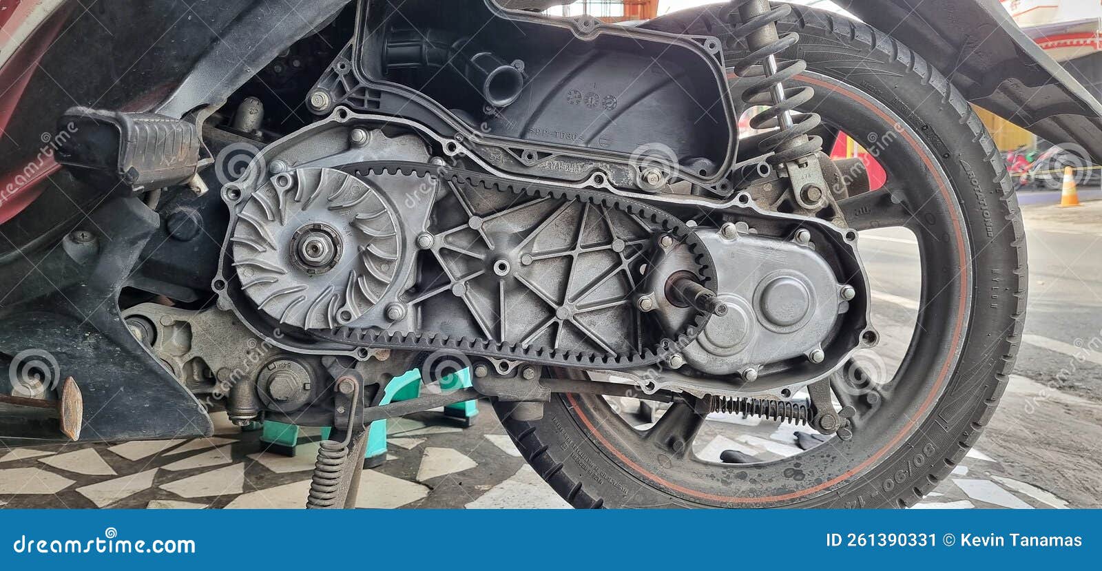 The Motorcycle Engine that is Being Opened is in the Chain Section ...