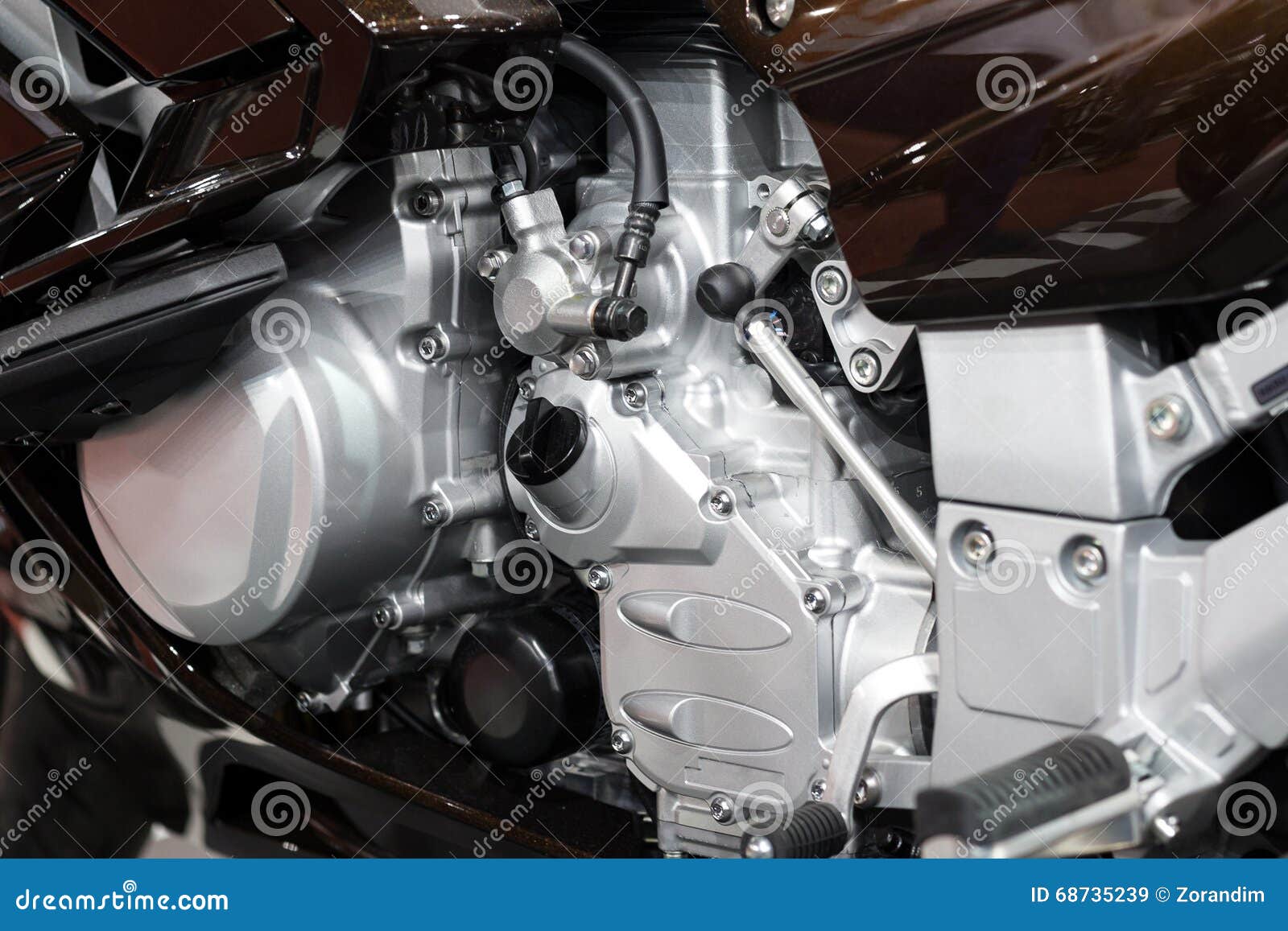 Motorcycle Engine Close-up Detail Stock Image - Image of black ...