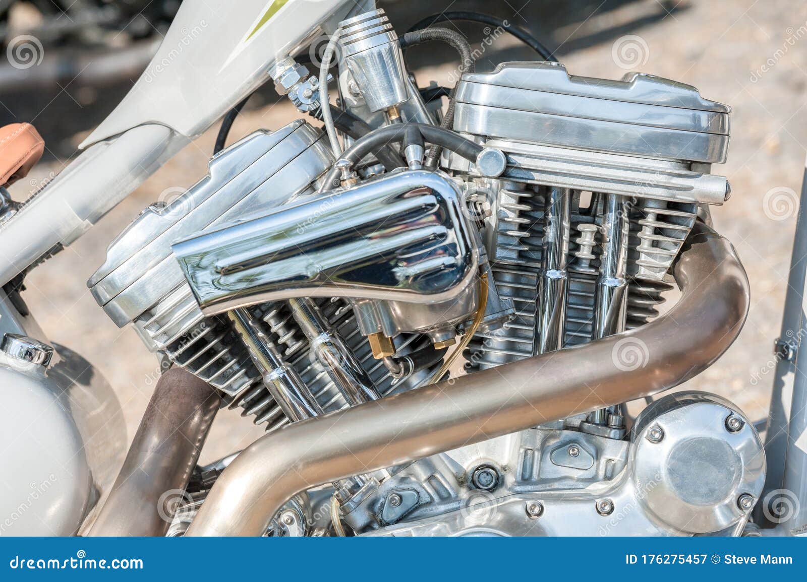 Motorcycle Engine and Exhaust Stock Image - Image of transport, chrome ...