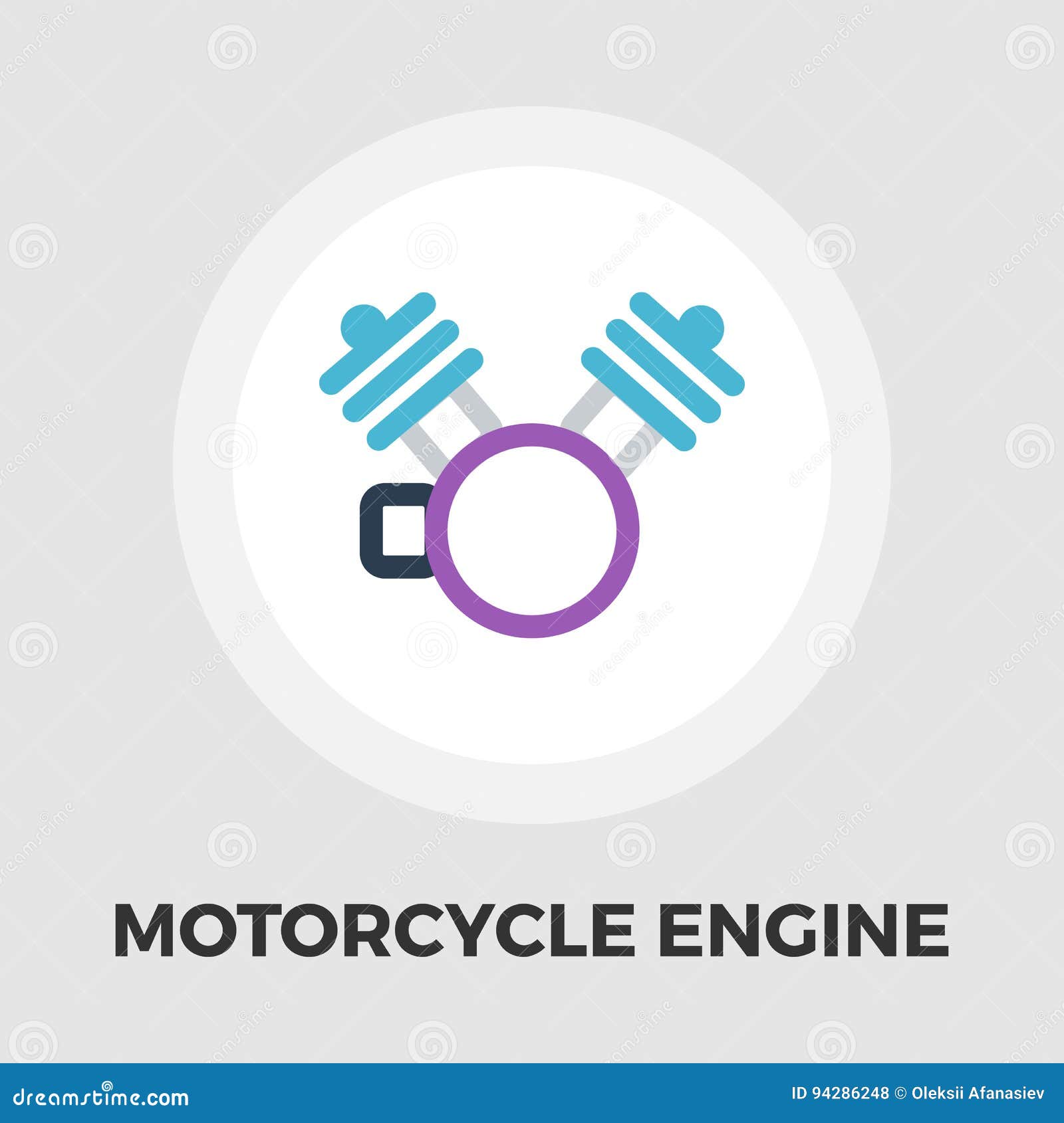 Motorcycle Engine Icon Flat Stock Vector - Illustration of design ...