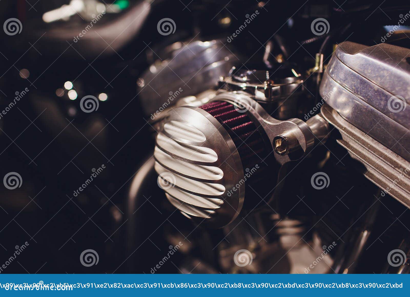 Motorcycle Engine, Metallic Background With Exhaust Pipes. Stock Photo ...