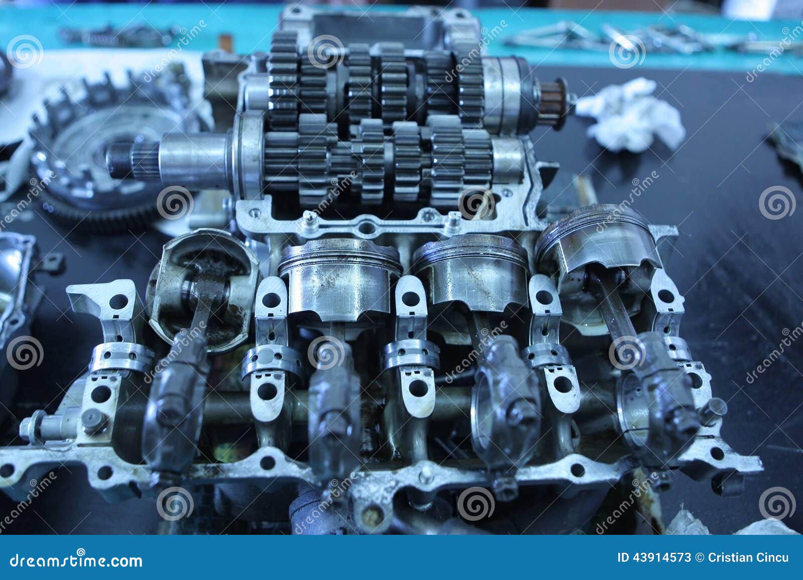 Motorcycle engine stock image. Image of repaired, fully - 43914573