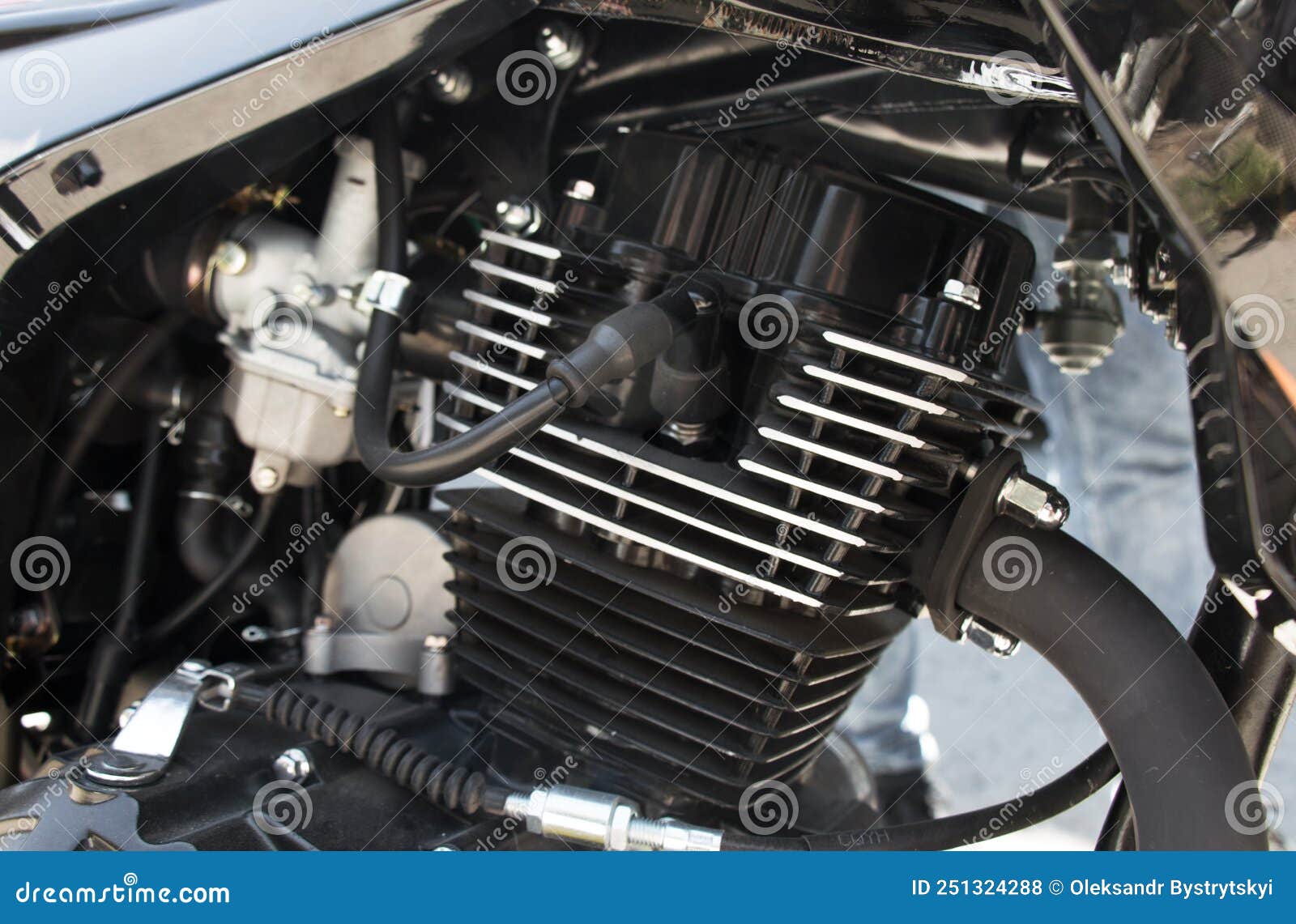 Motorcycle Engine with Spark Plugs Stock Photo - Image of ...