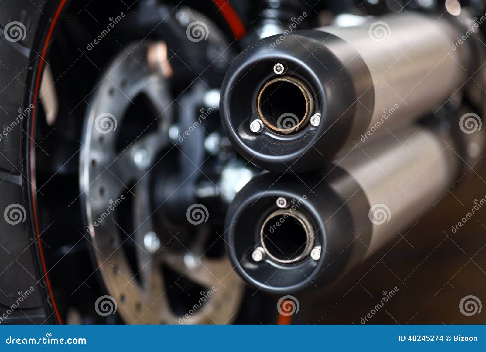 Motorcycle exhaust stock photo. Image of automotive, circle - 40245274
