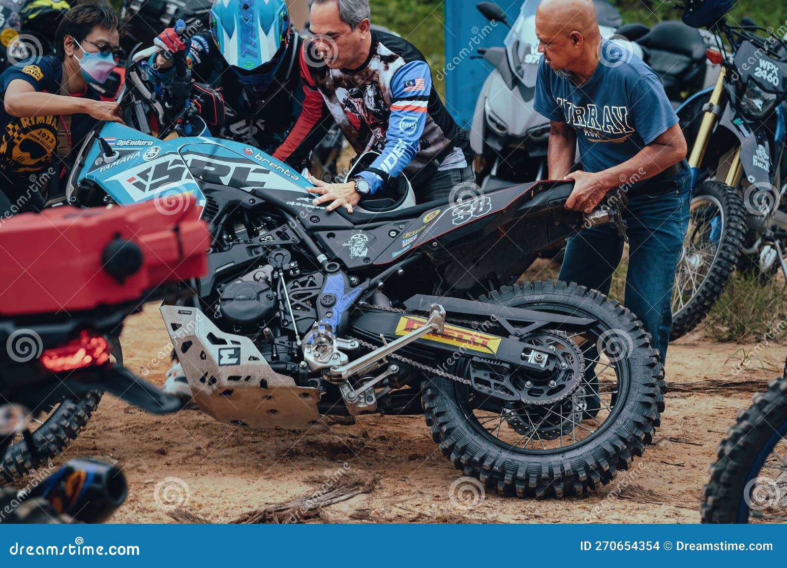 Motorcycle Fall Down and People Helping at the Rimba Raid Event ...