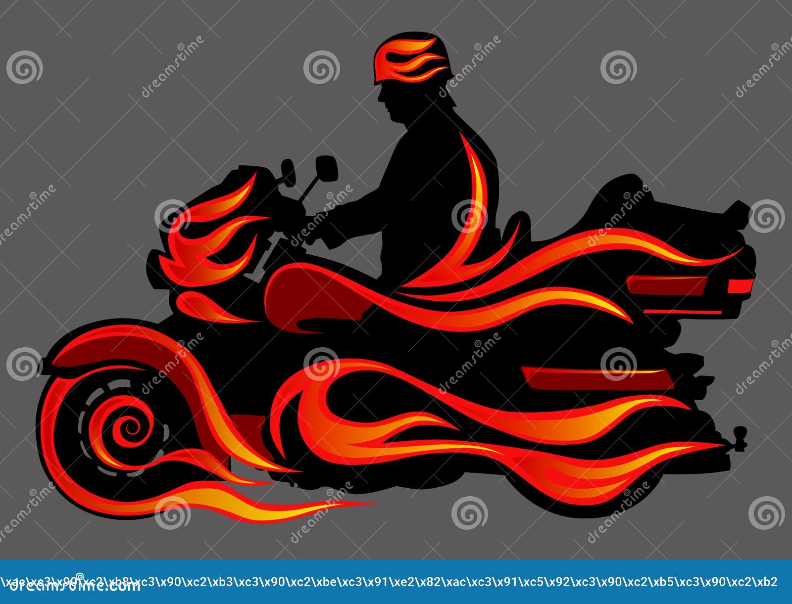 Motorcycle on fire stock vector. Illustration of vehicle - 9322606
