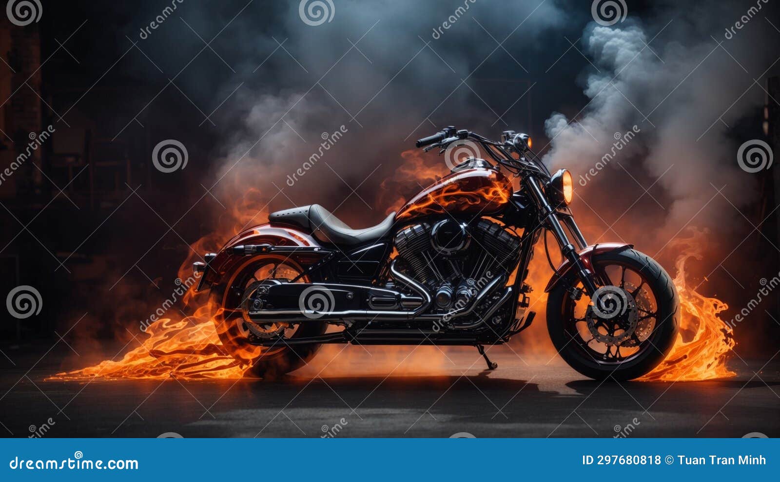 Motorcycle Fire Smoke Flame Backdrop Stock Photo - Image of clothing ...