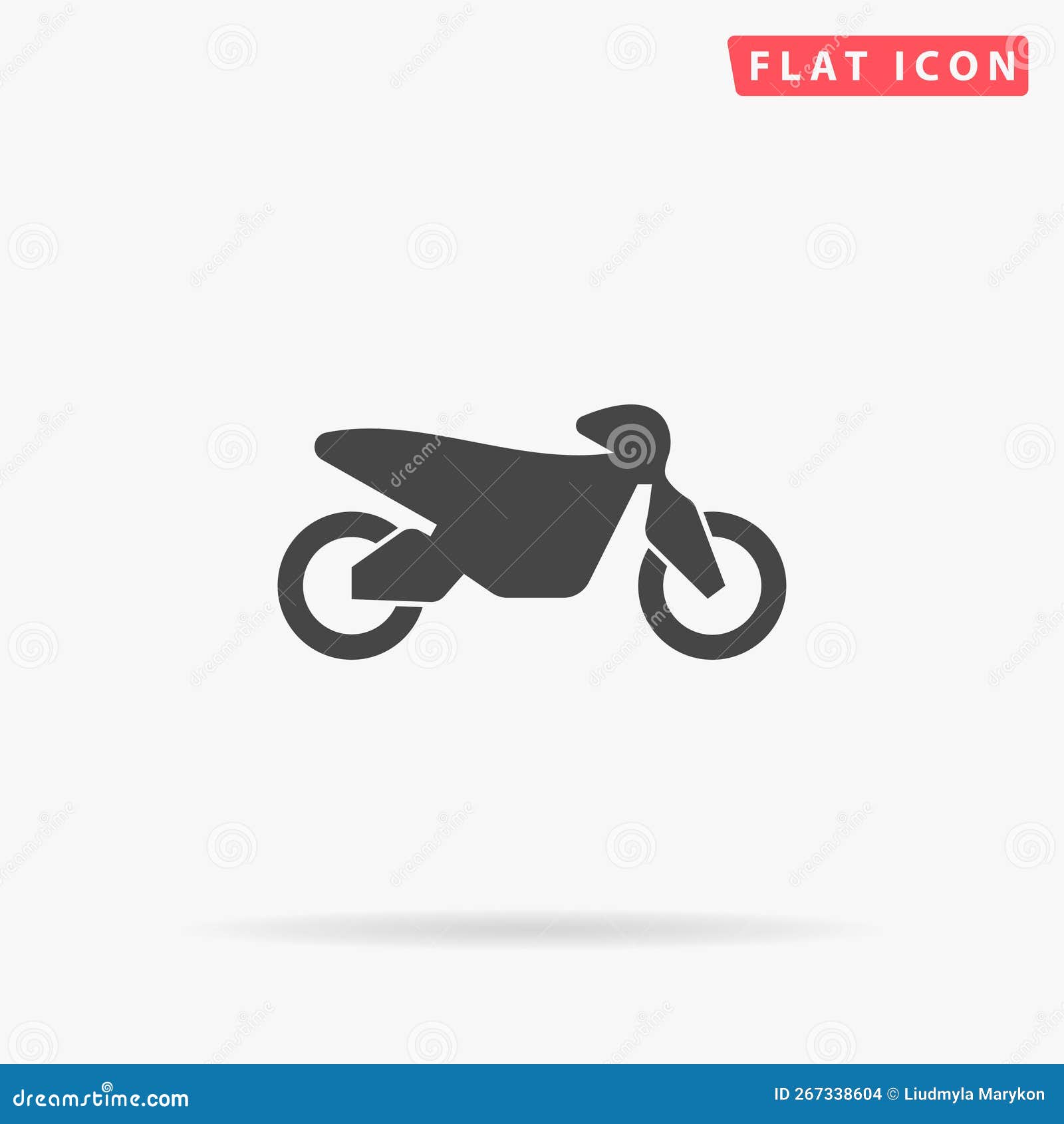 Motorcycle Flat Vector Icon Stock Vector - Illustration of drive ...