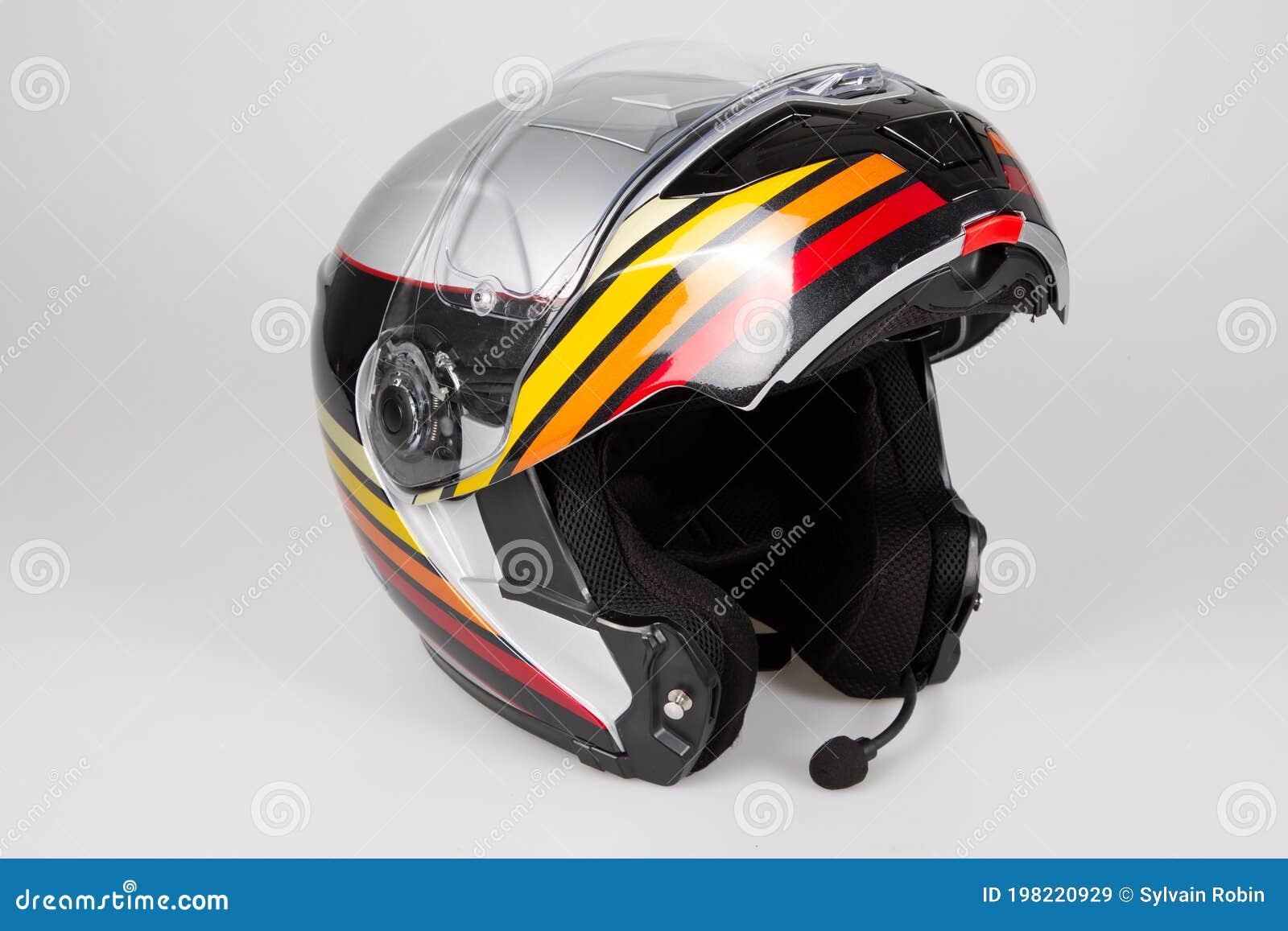 Motorcycle Flip-front Modular Touring Helmet Over White Background ...
