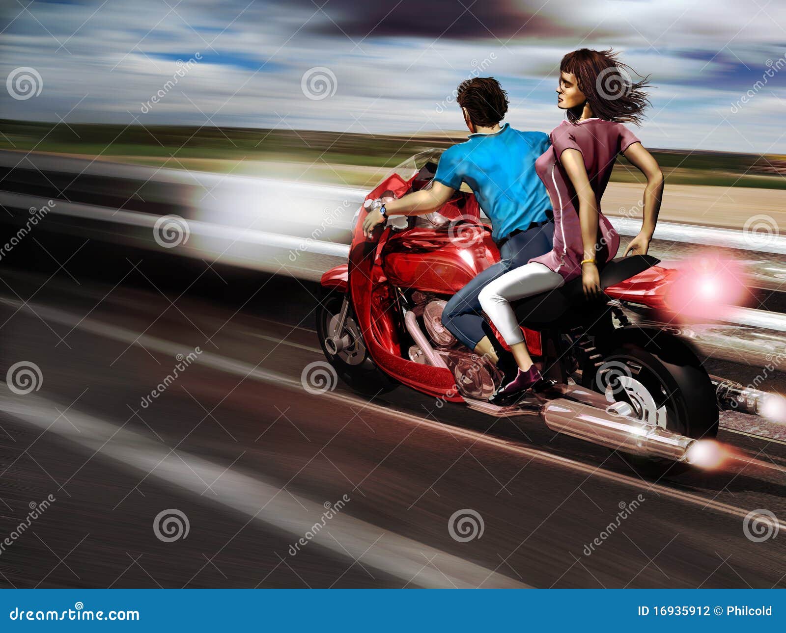 Motorcycle freedom stock illustration. Illustration of couple - 16935912