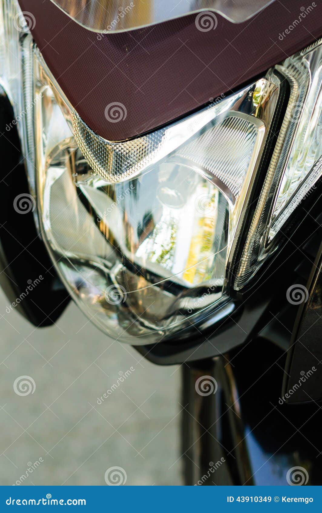 Motorcycle Front Light stock image. Image of travel, metal - 43910349