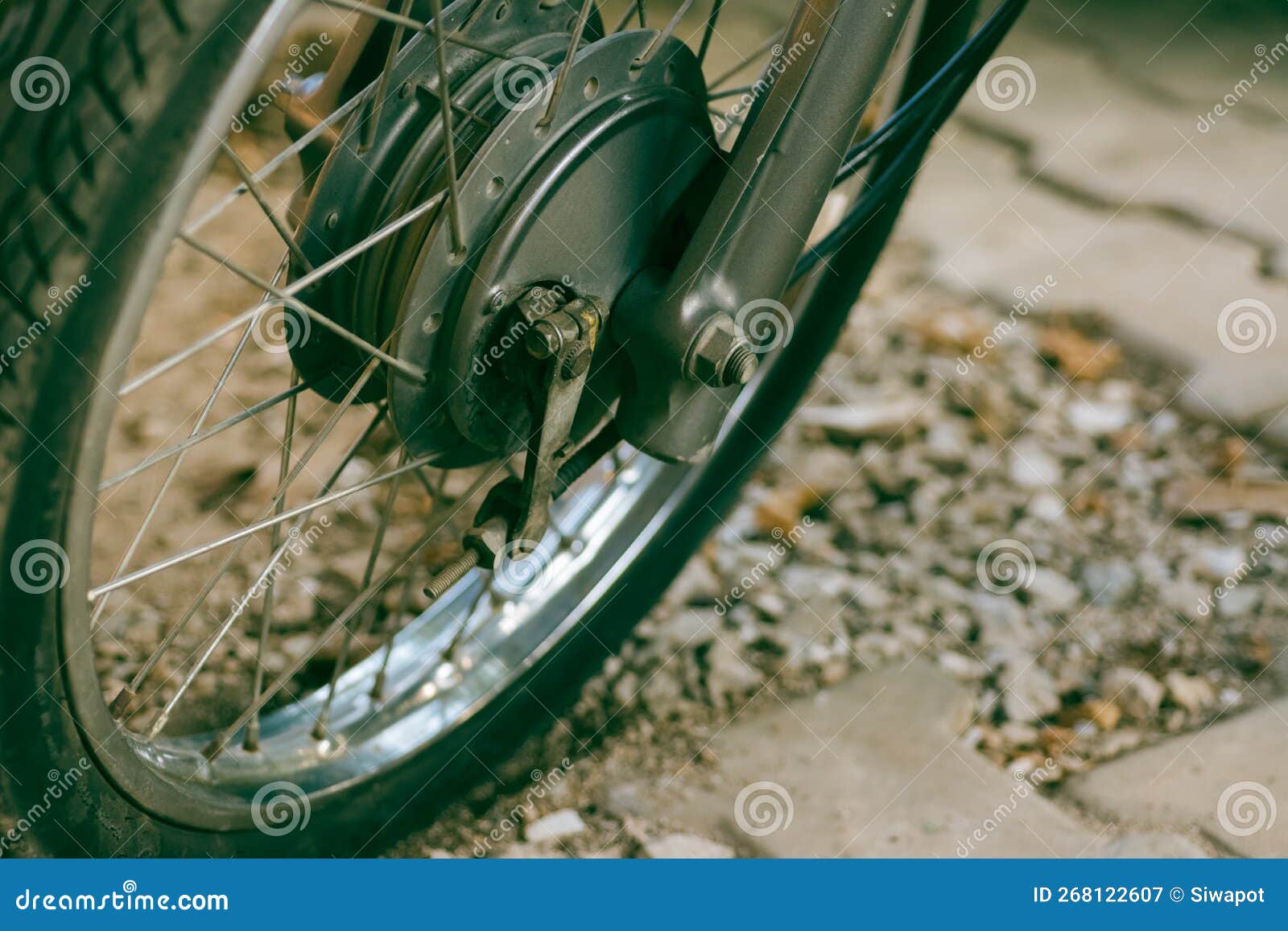 Motorcycle Front Wheel Brake System on Natural Light Stock Image ...
