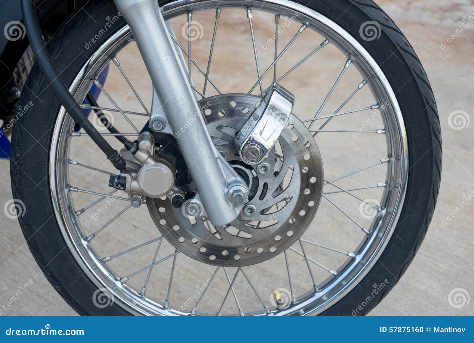 Motorcycle Front View Tinted Photo Chrome Steering Wheel And Fork With ...