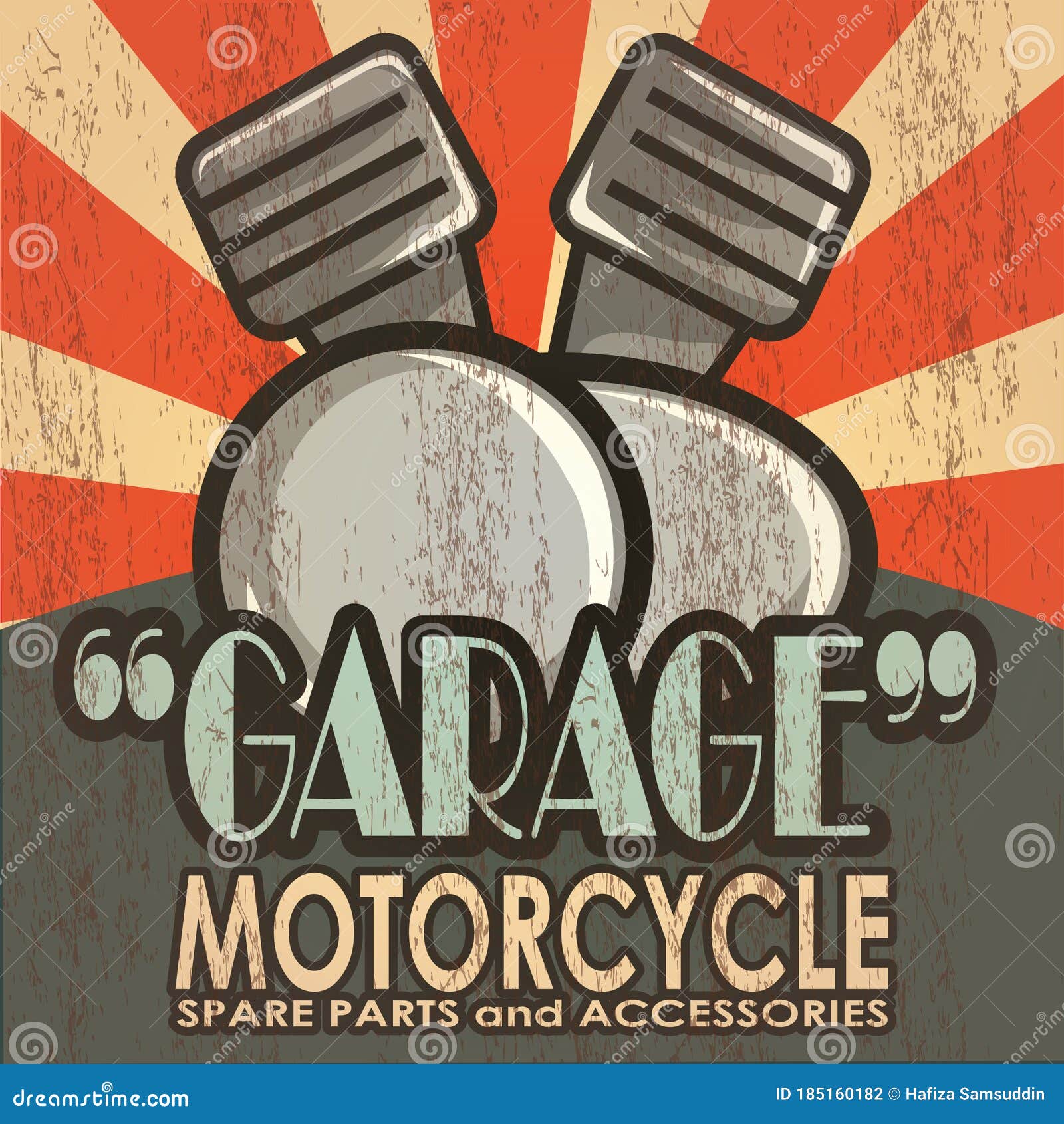 Motorcycle Garage. Vector Illustration Decorative Design Stock Vector ...