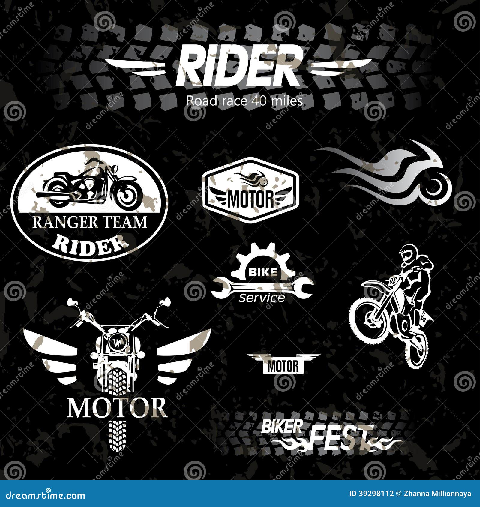 Motorcycle grunge labels stock vector. Illustration of motorbike - 39298112
