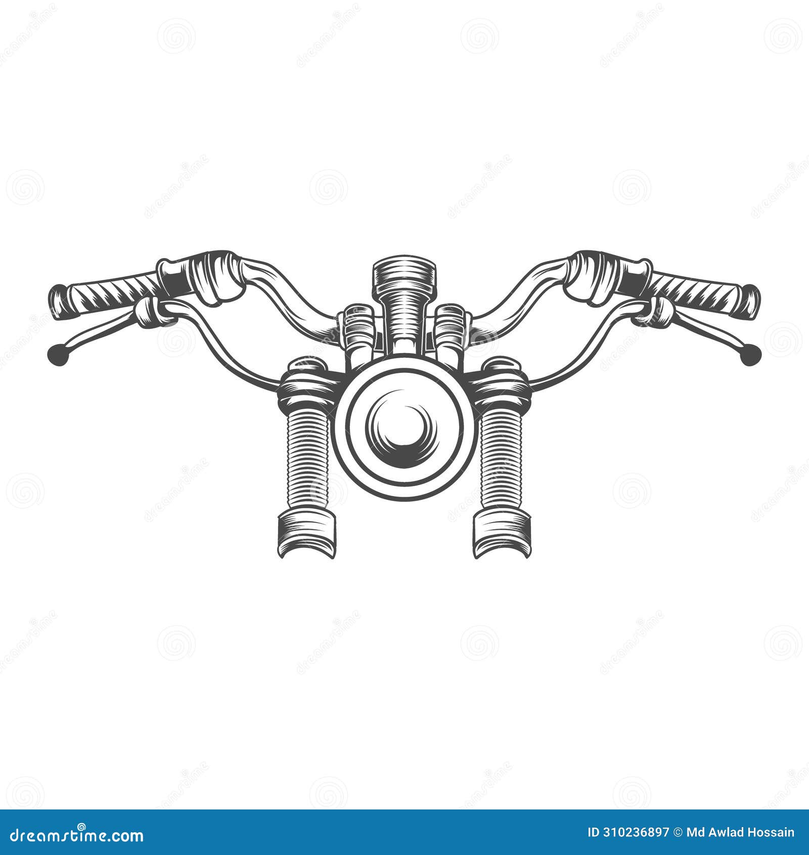 Motorcycle Handle Bar Front View Drawing Vector Design Stock Vector ...