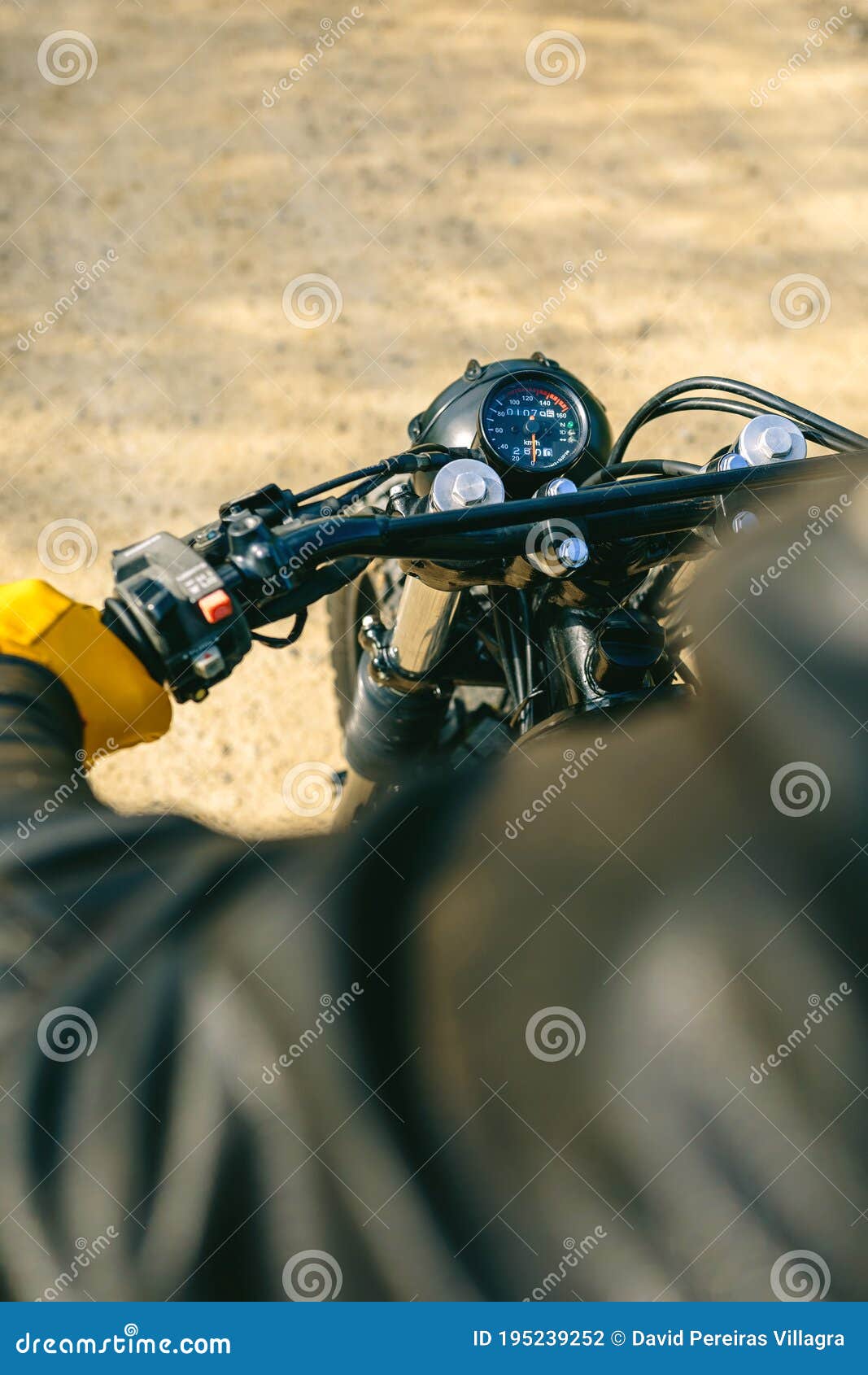 Motorcycle Handlebar and Odometer Stock Photo - Image of handlebar ...