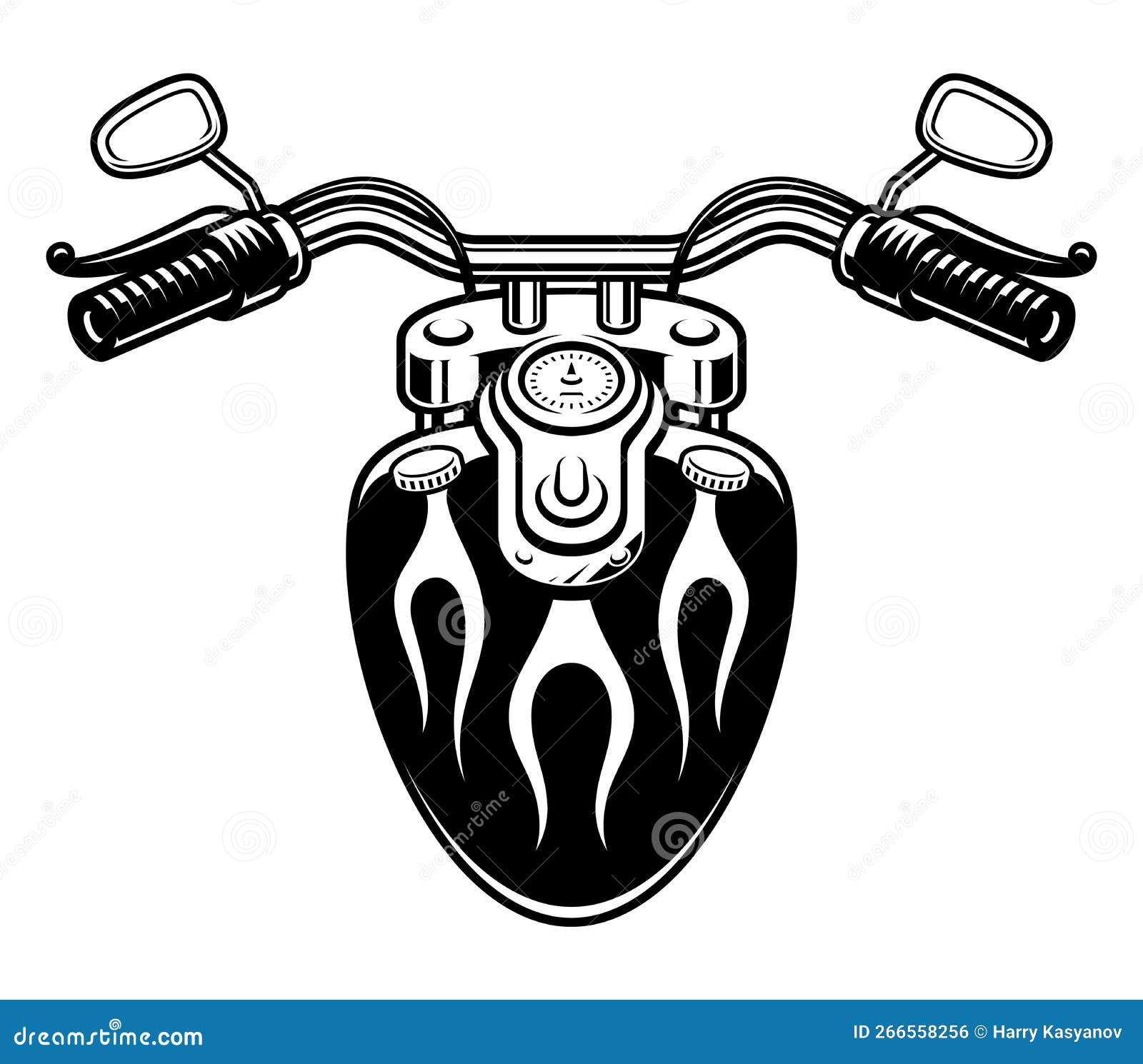 Motorcycle Handlebar Icon. Vintage Bike Club Sign Cartoon Vector ...