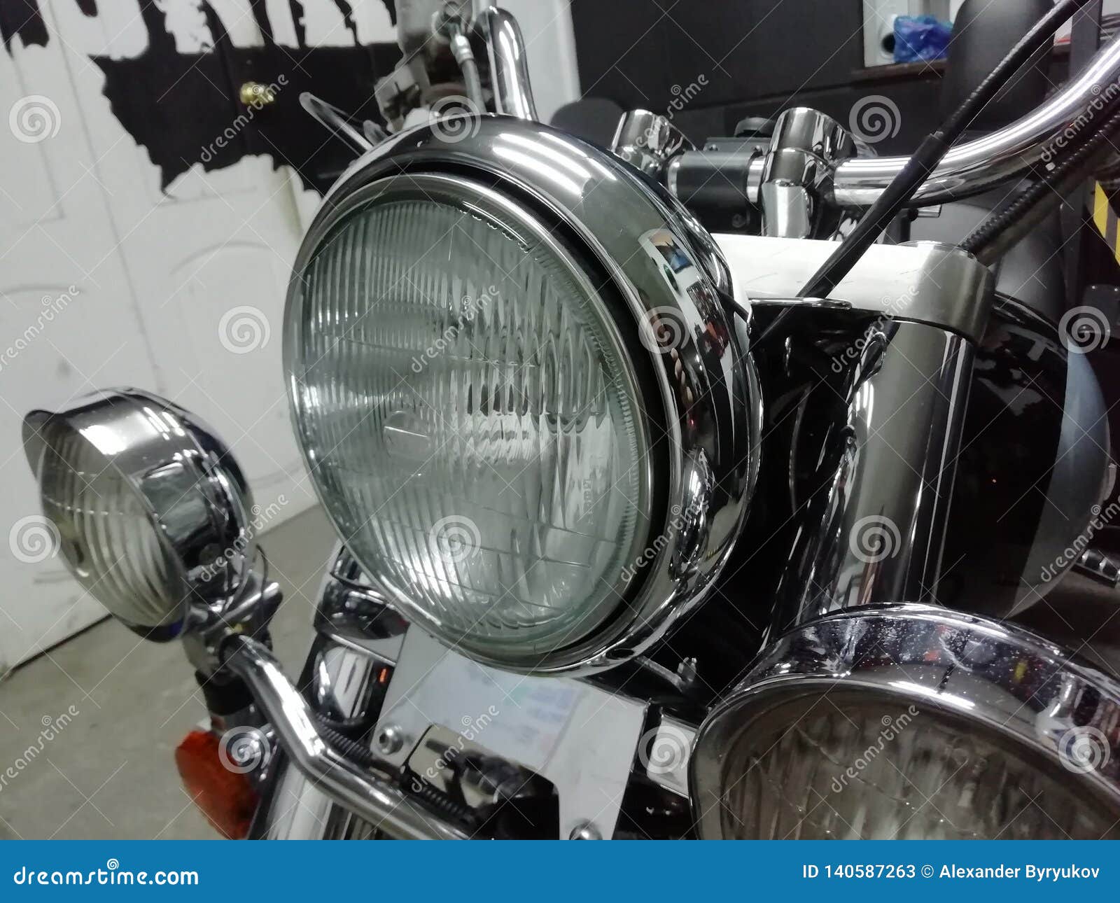 Motorcycle headlight stock image. Image of oldschool - 140587263