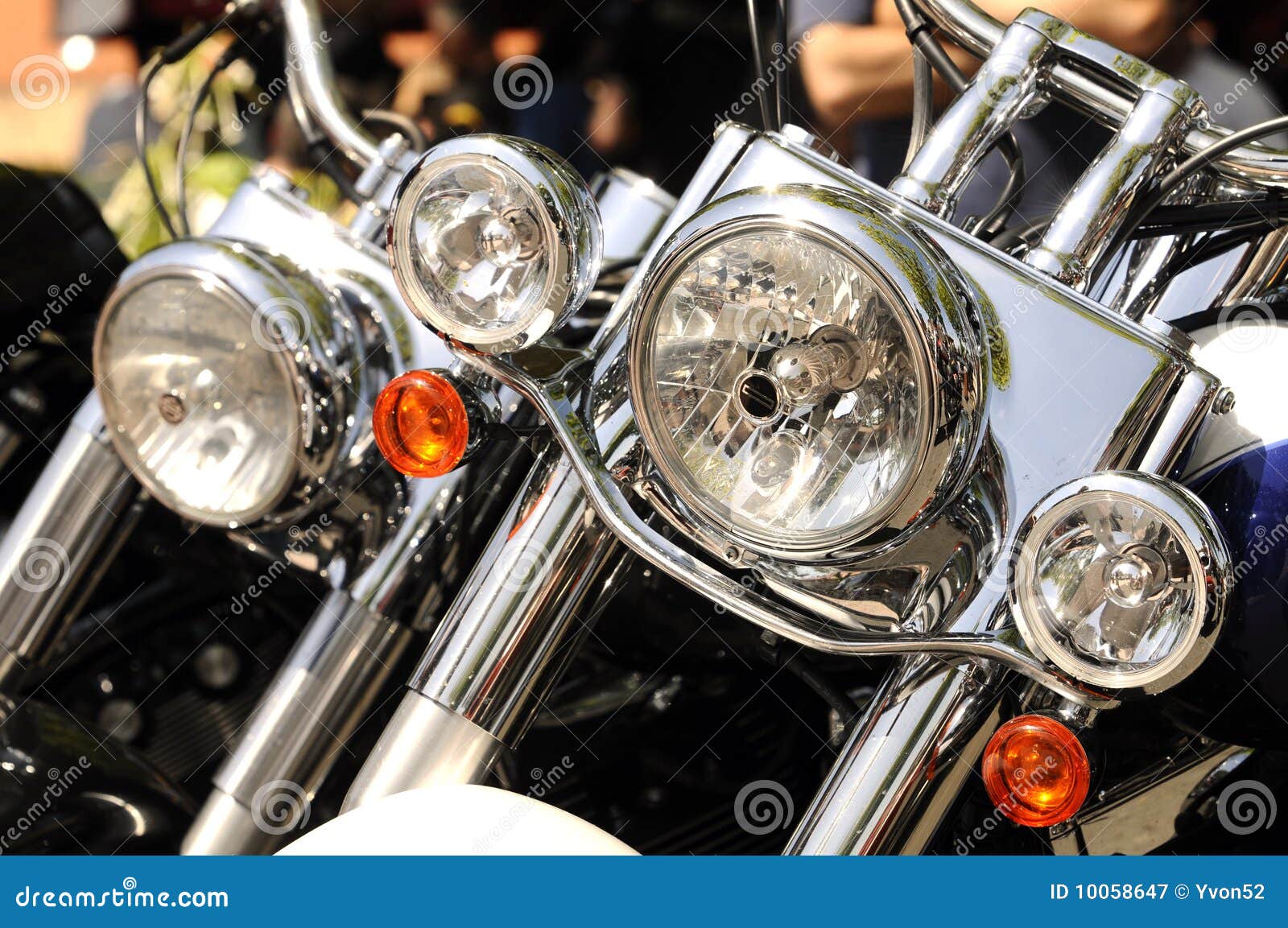 Motorcycle headlights stock image. Image of wheels, biker - 10058647