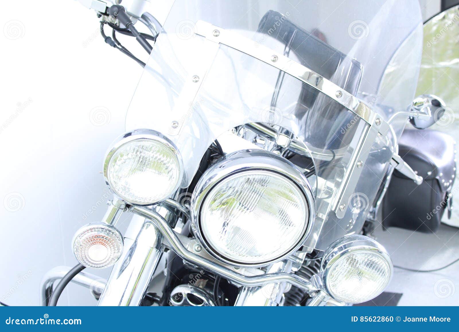 Motorcycle headlights. stock photo. Image of chrome ...