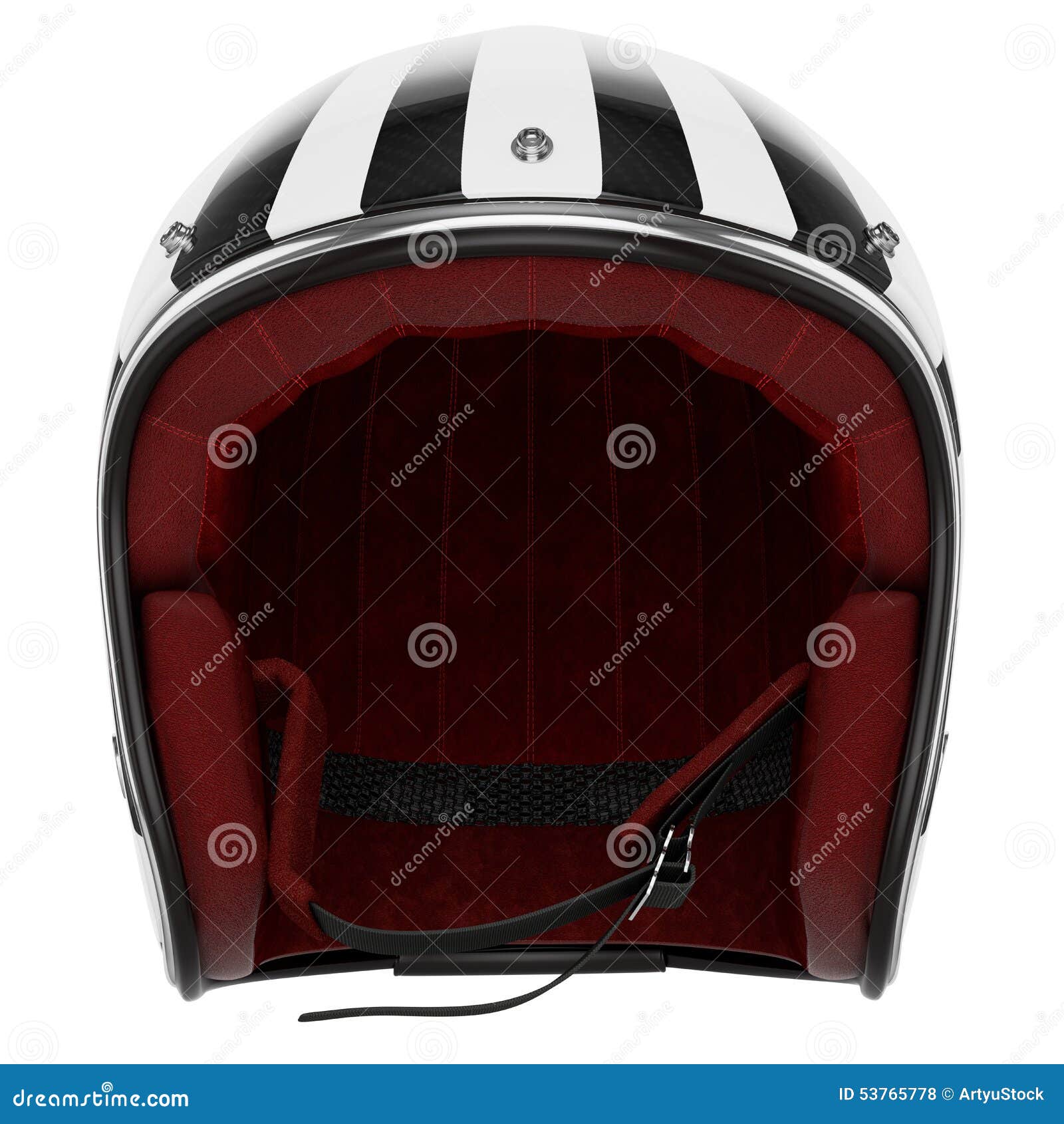 Motorcycle Helmet Black White Front View Stock Illustration ...