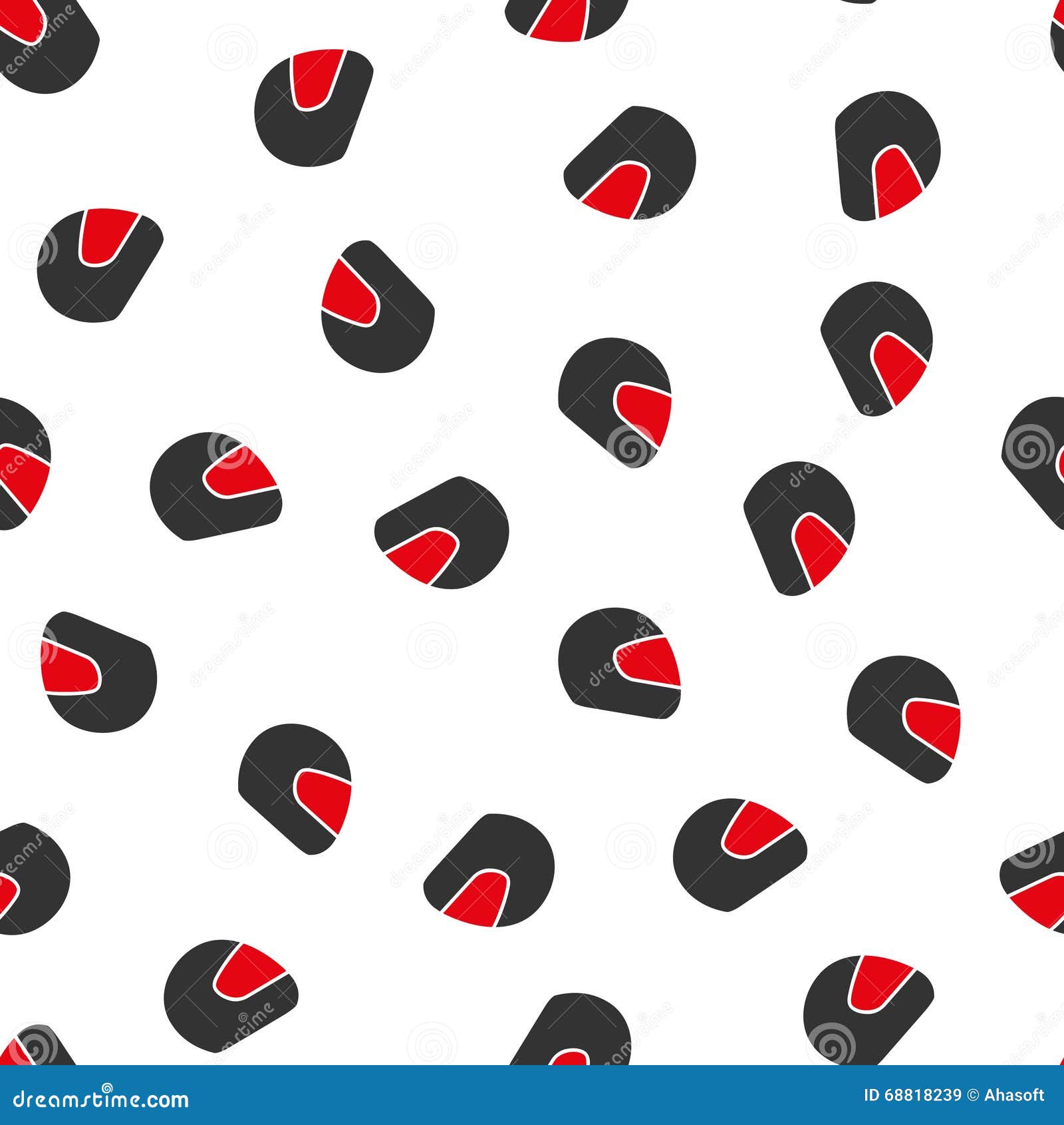 Motorcycle Helmet Flat Vector Seamless Pattern Stock Vector ...
