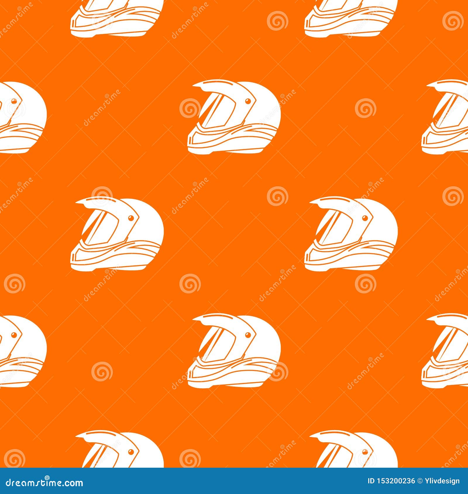 Motorcycle Helmet Racing Pattern Vector Orange Stock Vector ...