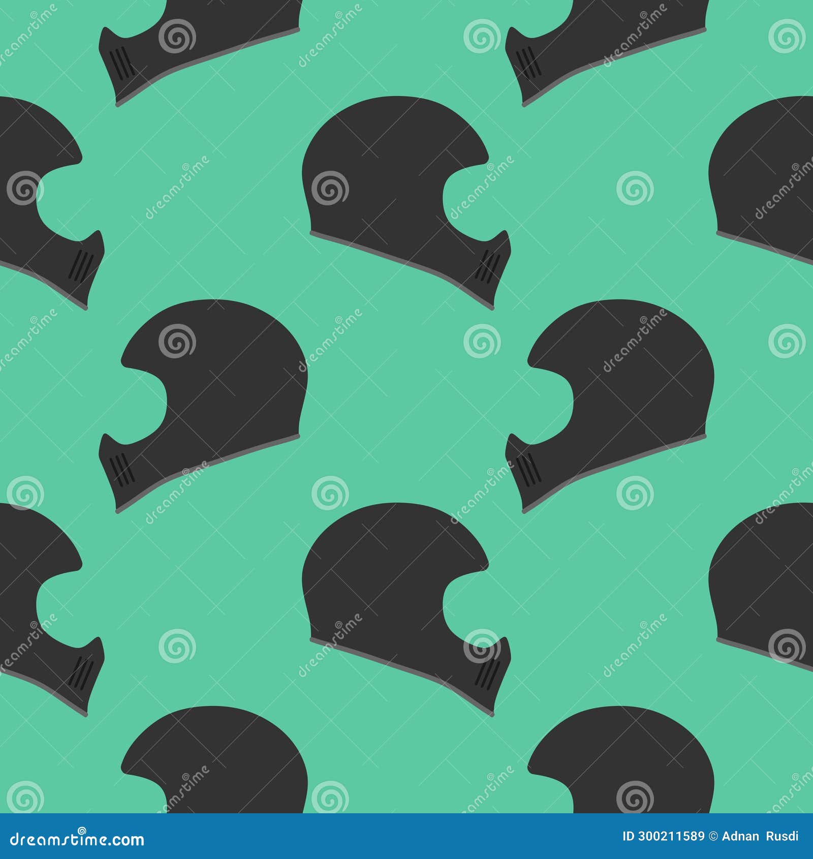 Motorcycle Helmet Seamless Pattern Vector Illustration. Motorcycle Full ...