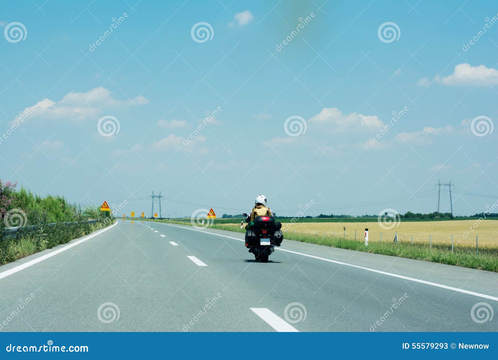 Motorcycle on the high way stock image. Image of motorcycle - 55579293