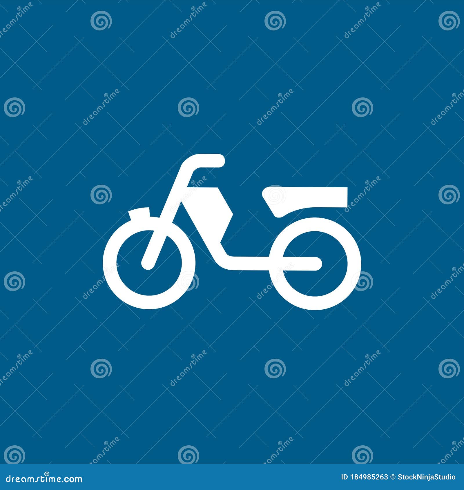 Motorcycle Icon on Blue Background. Blue Flat Style Vector Illustration ...