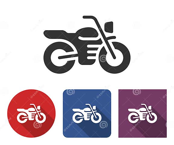 Motorcycle Icon in Different Variants Stock Vector - Illustration of ...